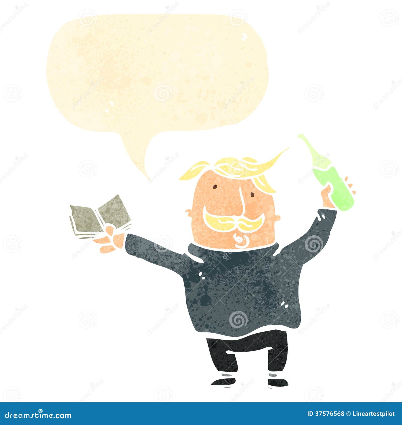 Retro cartoon wine expert stock vector. Illustration of texture - 37576568