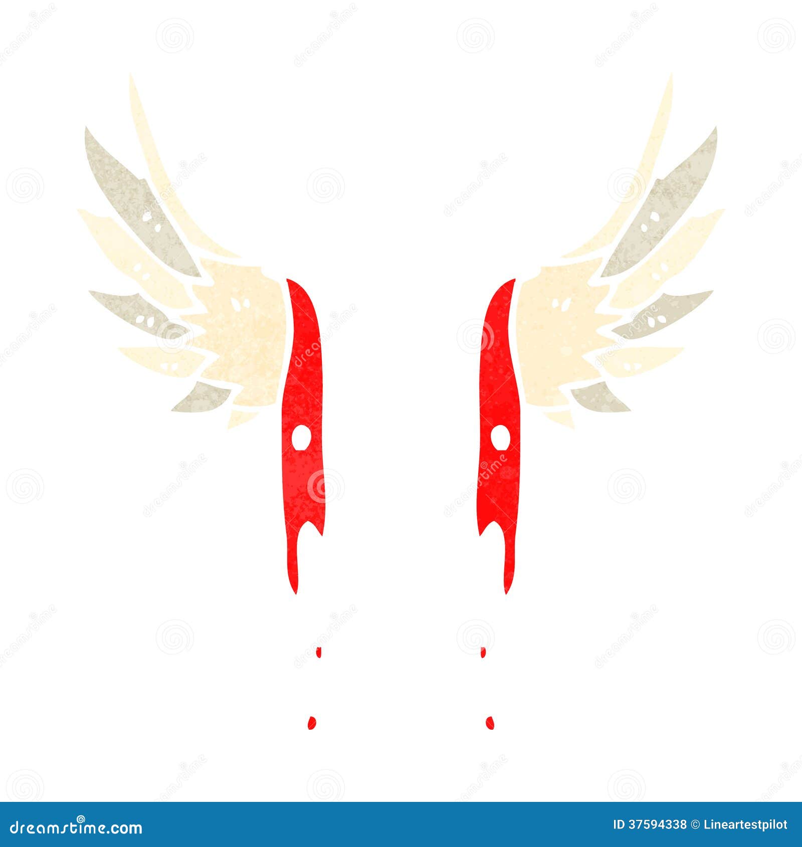 Retro cartoon wings symbol stock vector. Illustration of fashioned ...