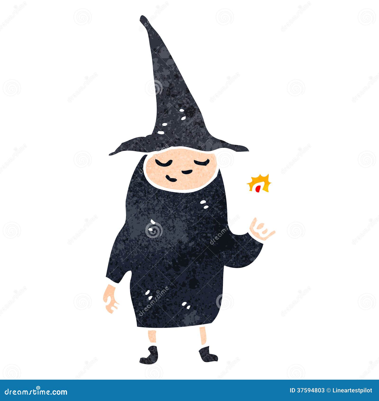 Retro cartoon witch stock vector. Illustration of spell - 37594803