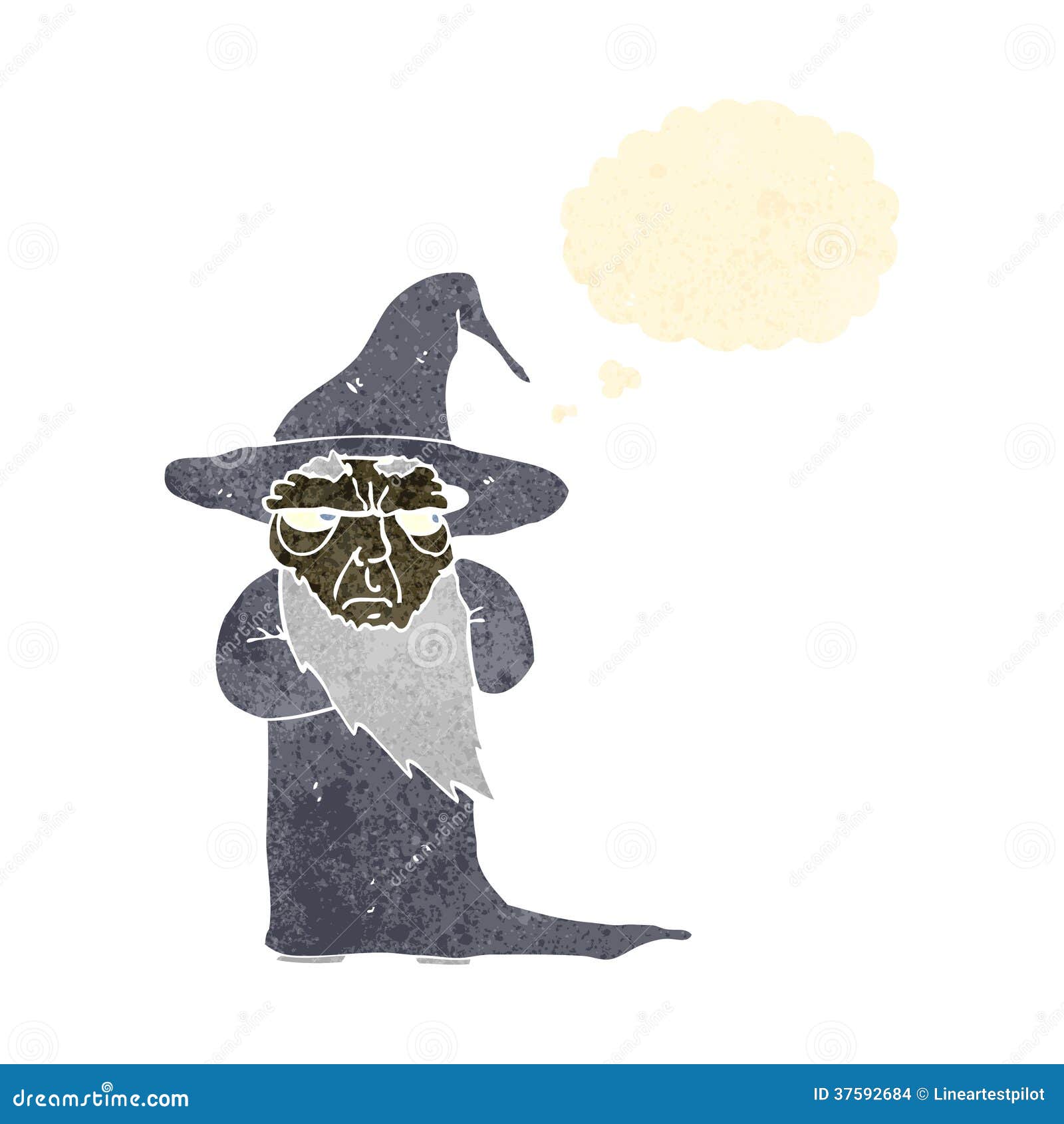 Retro cartoon wizard stock vector. Illustration of grunge - 37592684