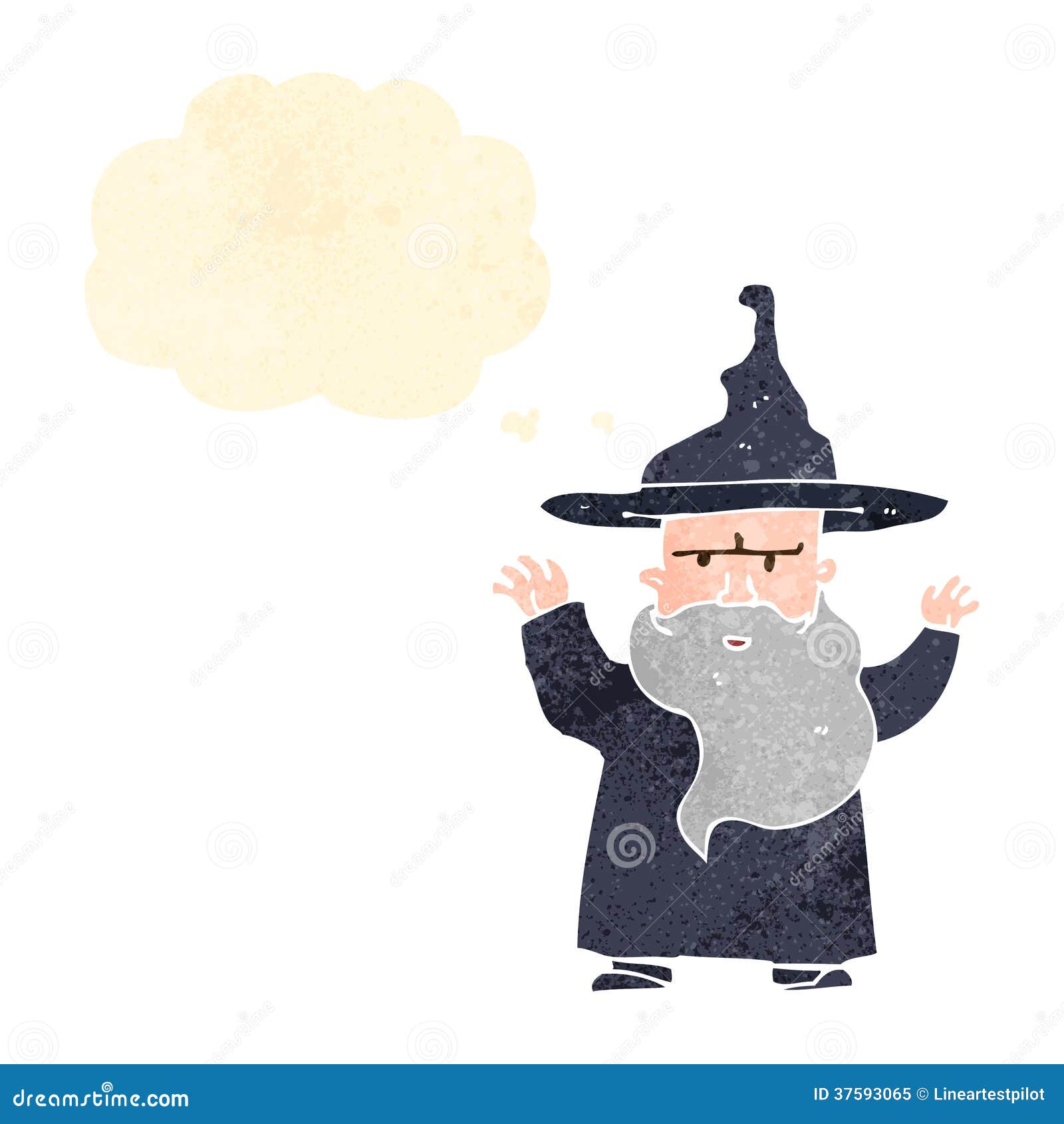 Retro Cartoon Wizard Casting Spell Stock Vector - Illustration of ...