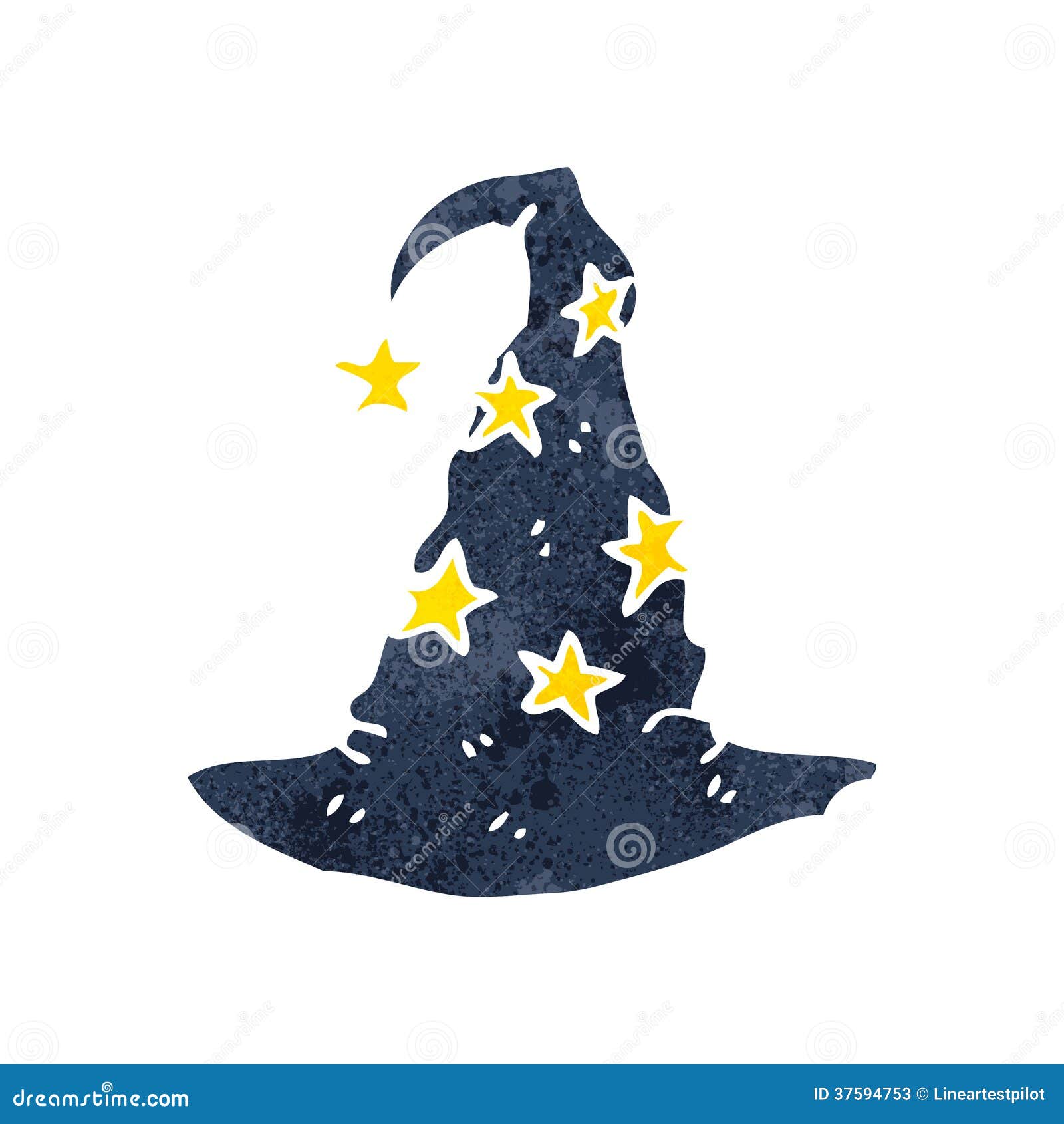 Retro cartoon wizard hat stock vector. Illustration of traditional ...
