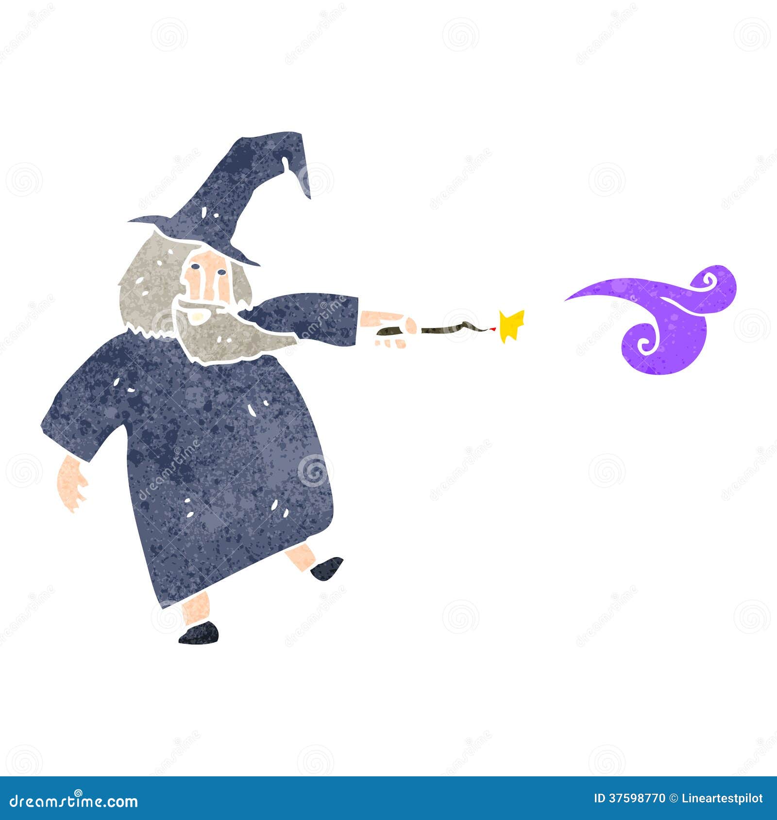 Retro cartoon wizard stock vector. Illustration of crazy - 37598770