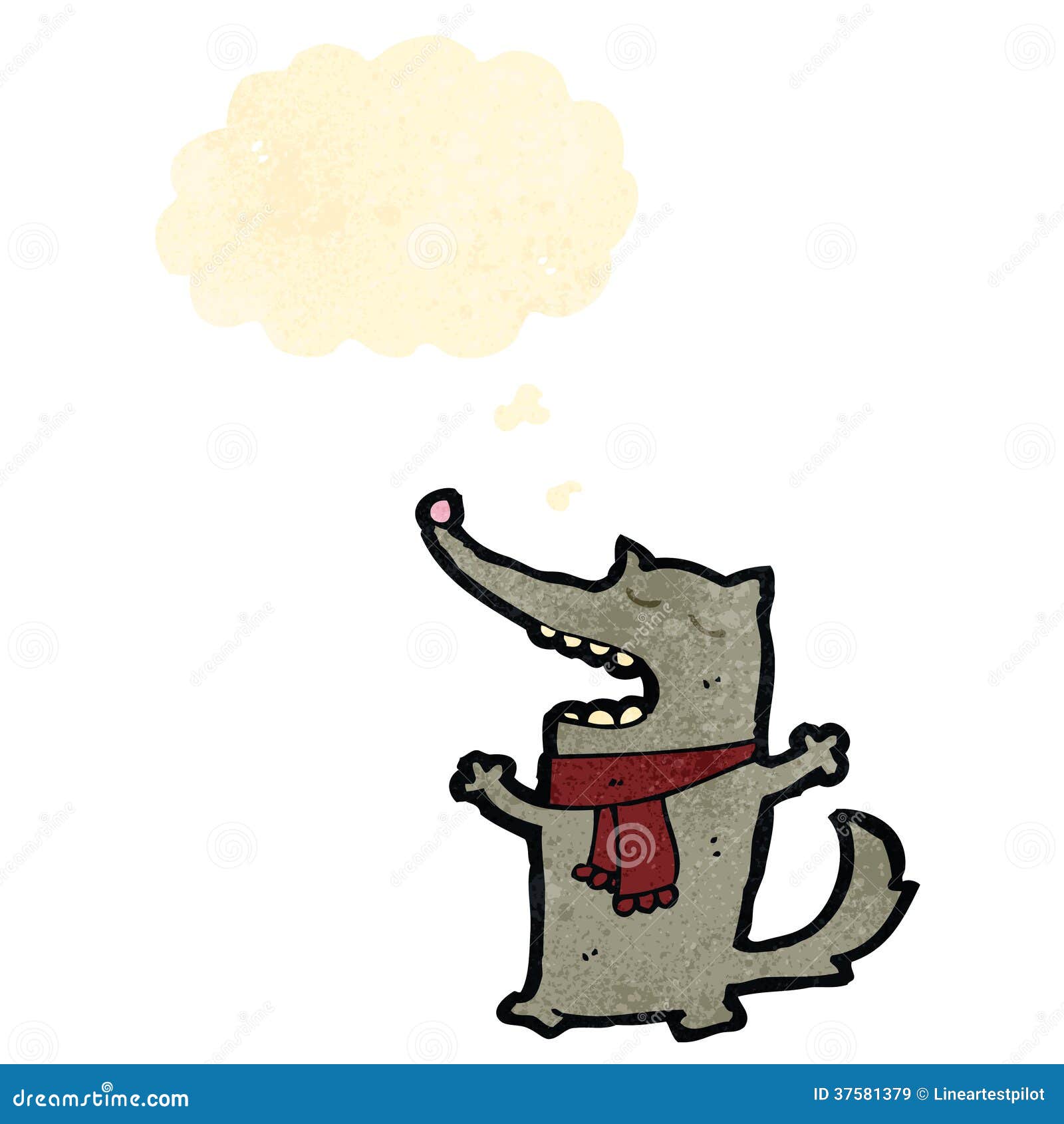 Retro cartoon wolf stock vector. Illustration of clever - 37581379