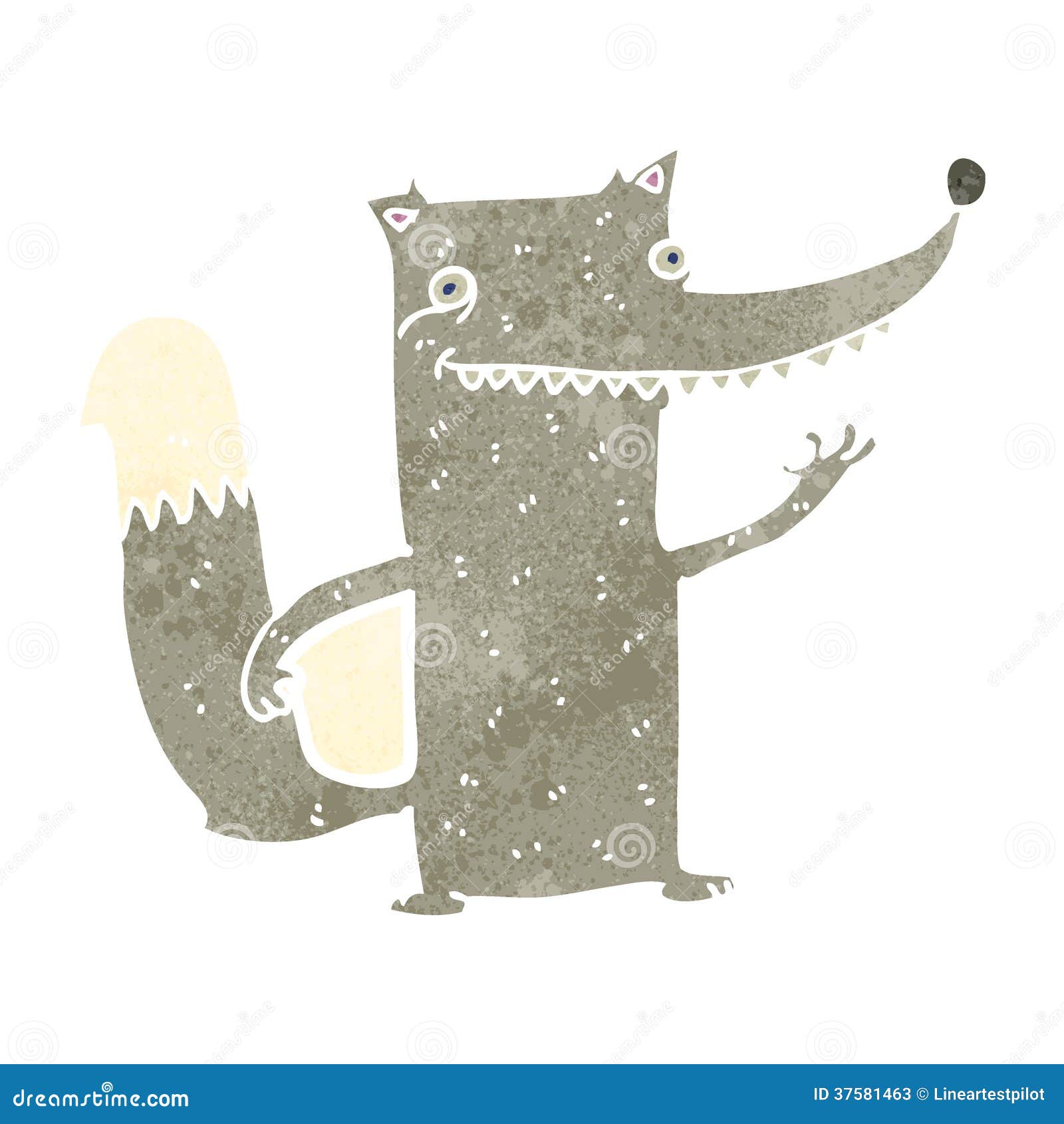 Retro cartoon wolf stock vector. Illustration of doodle - 37581463