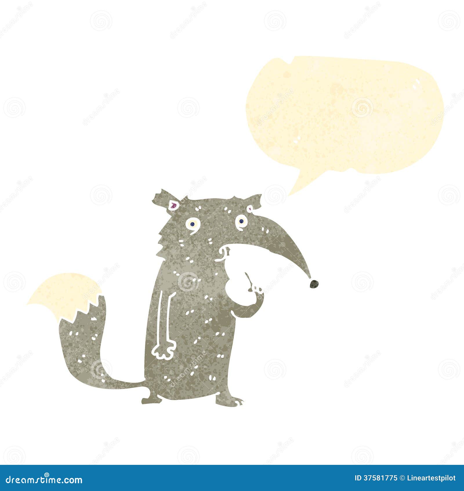 Retro cartoon wolf stock vector. Illustration of artwork - 37581775