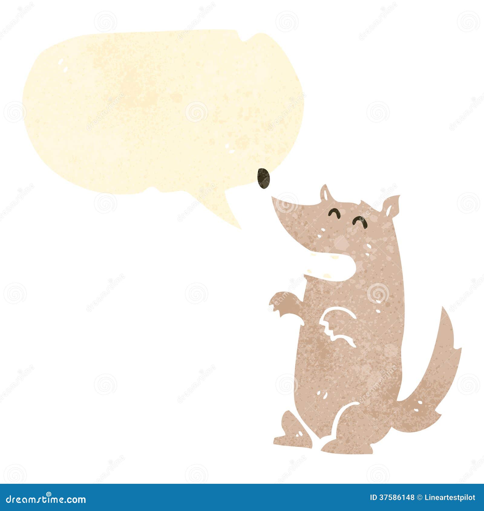 Retro cartoon wolf stock vector. Illustration of drawing - 37586148