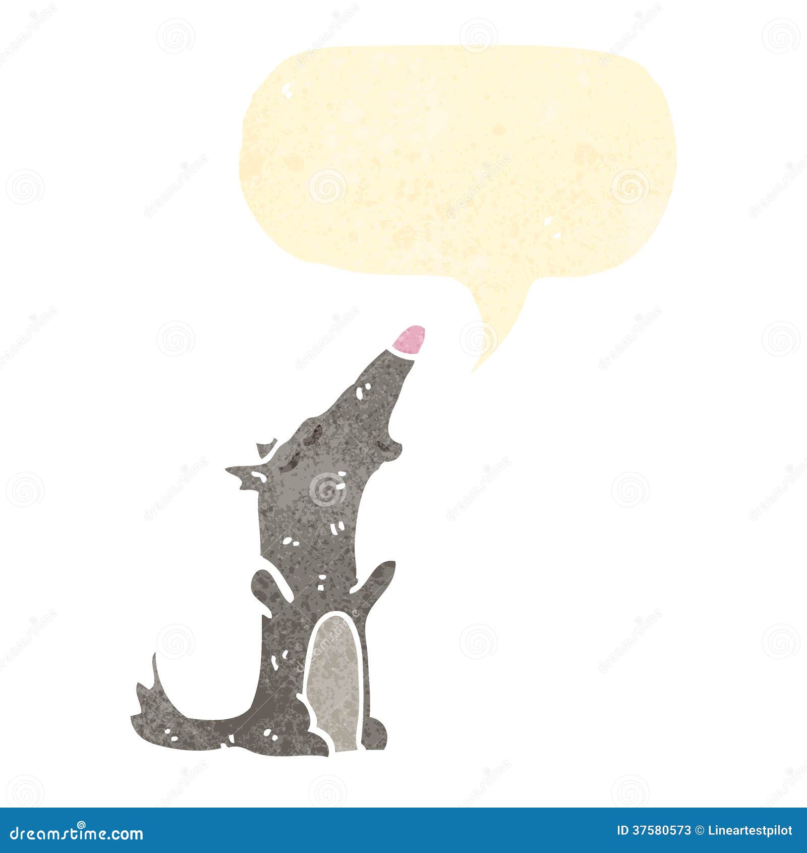 Retro cartoon wolf cub stock vector. Illustration of bubble - 37580573