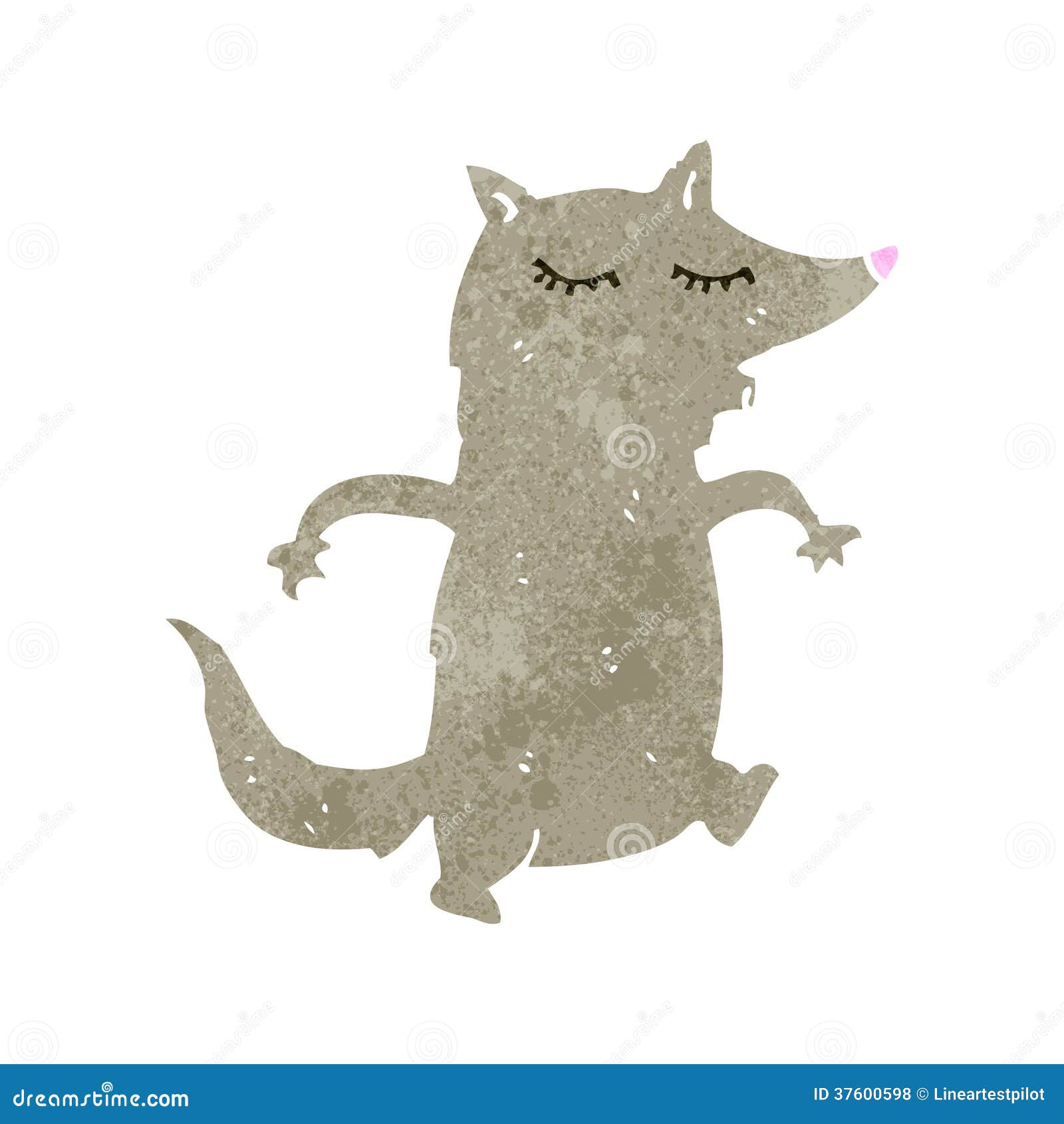 Retro cartoon wolf stock vector. Illustration of artwork - 37600598