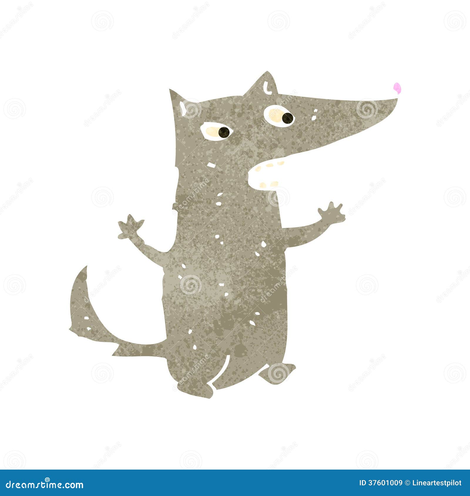 Retro cartoon wolf stock vector. Illustration of watercolor - 37601009