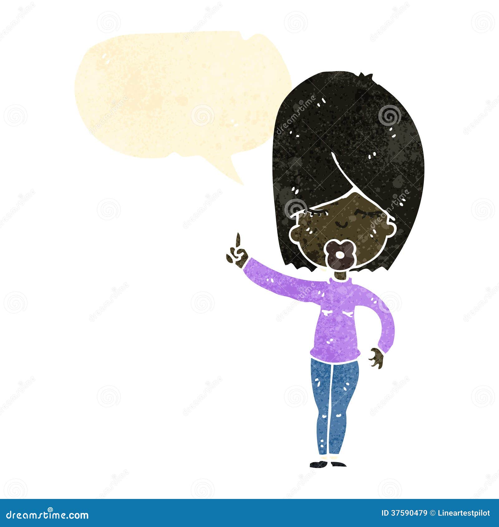 Retro Cartoon Woman With Speech Bubble Stock Illustration