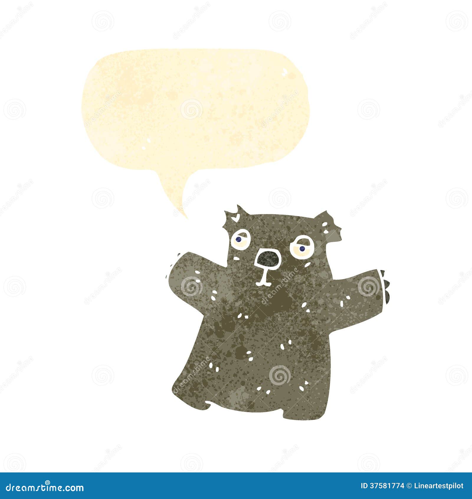 Retro Cartoon Wombat with Speech Bubble Stock Vector - Illustration of ...