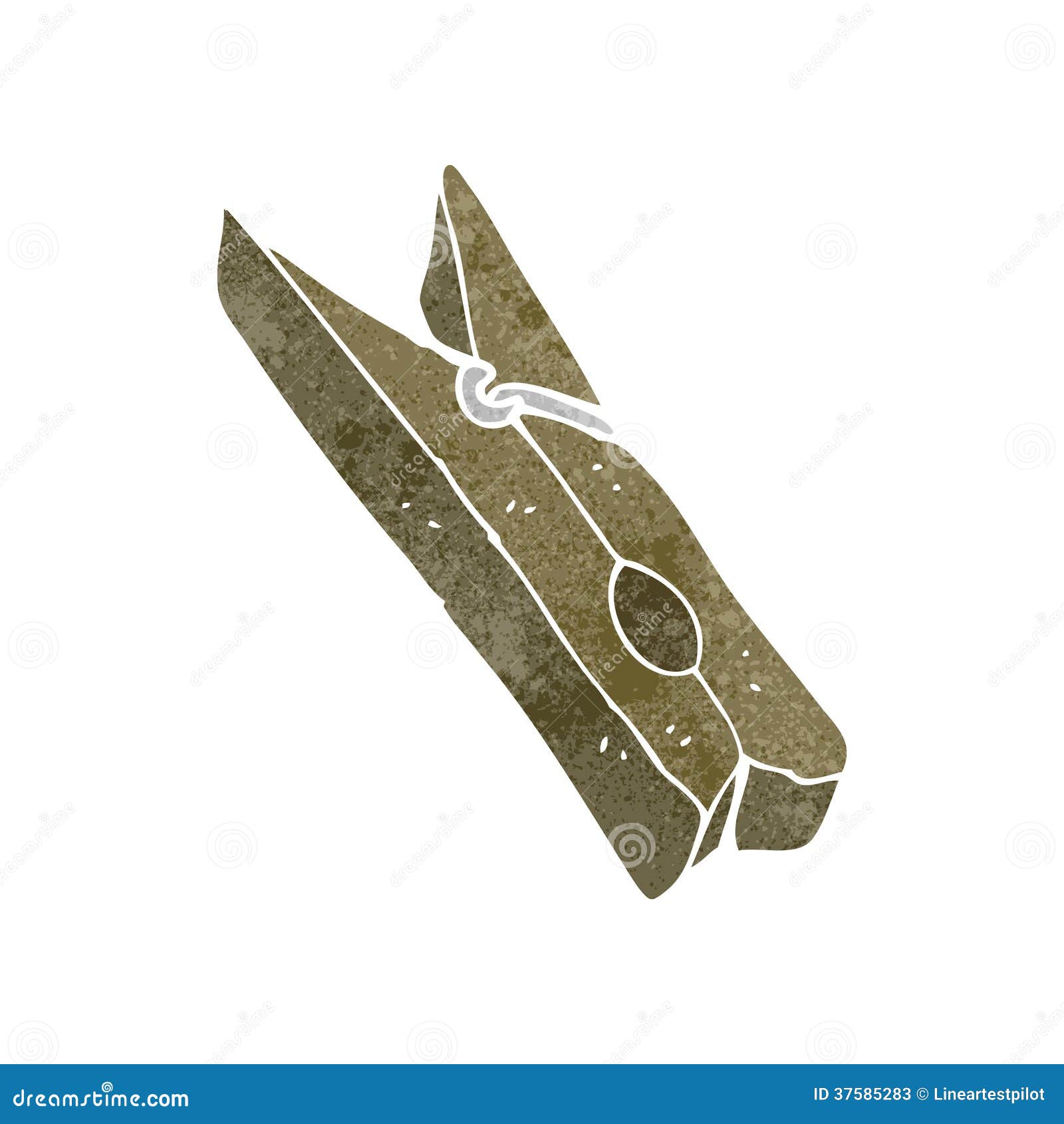 Retro cartoon wooden peg stock illustration. Illustration of painted ...