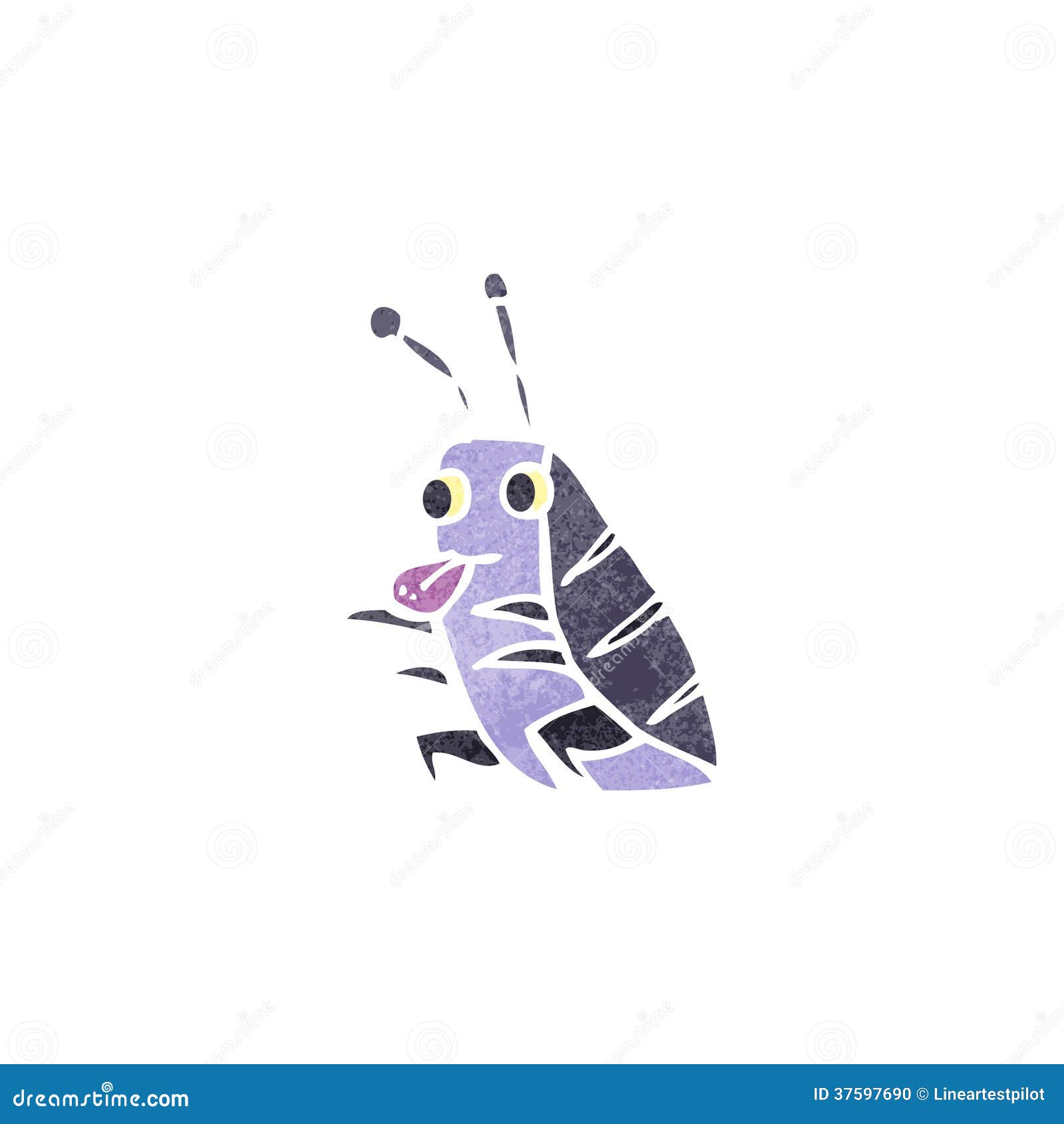 Retro cartoon woodlouse stock vector. Illustration of artwork - 37597690