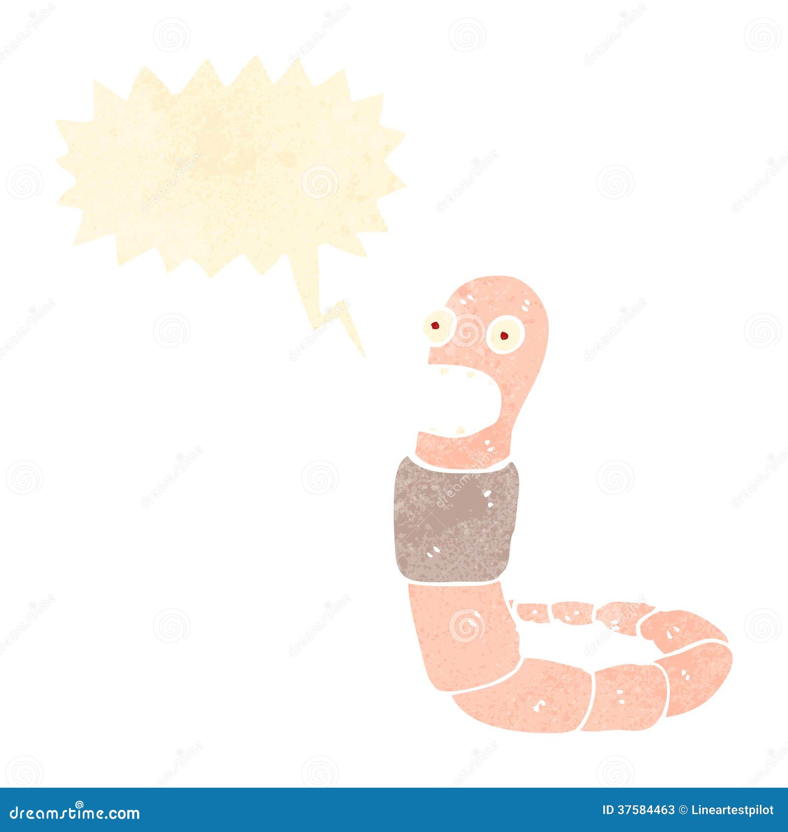 Retro cartoon worm stock illustration. Illustration of talking - 37584463