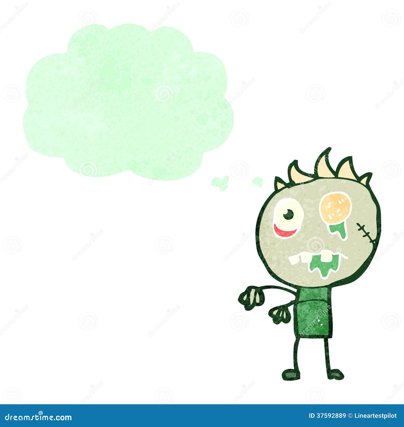Retro cartoon zombie boy stock vector. Illustration of cartoon - 37592889