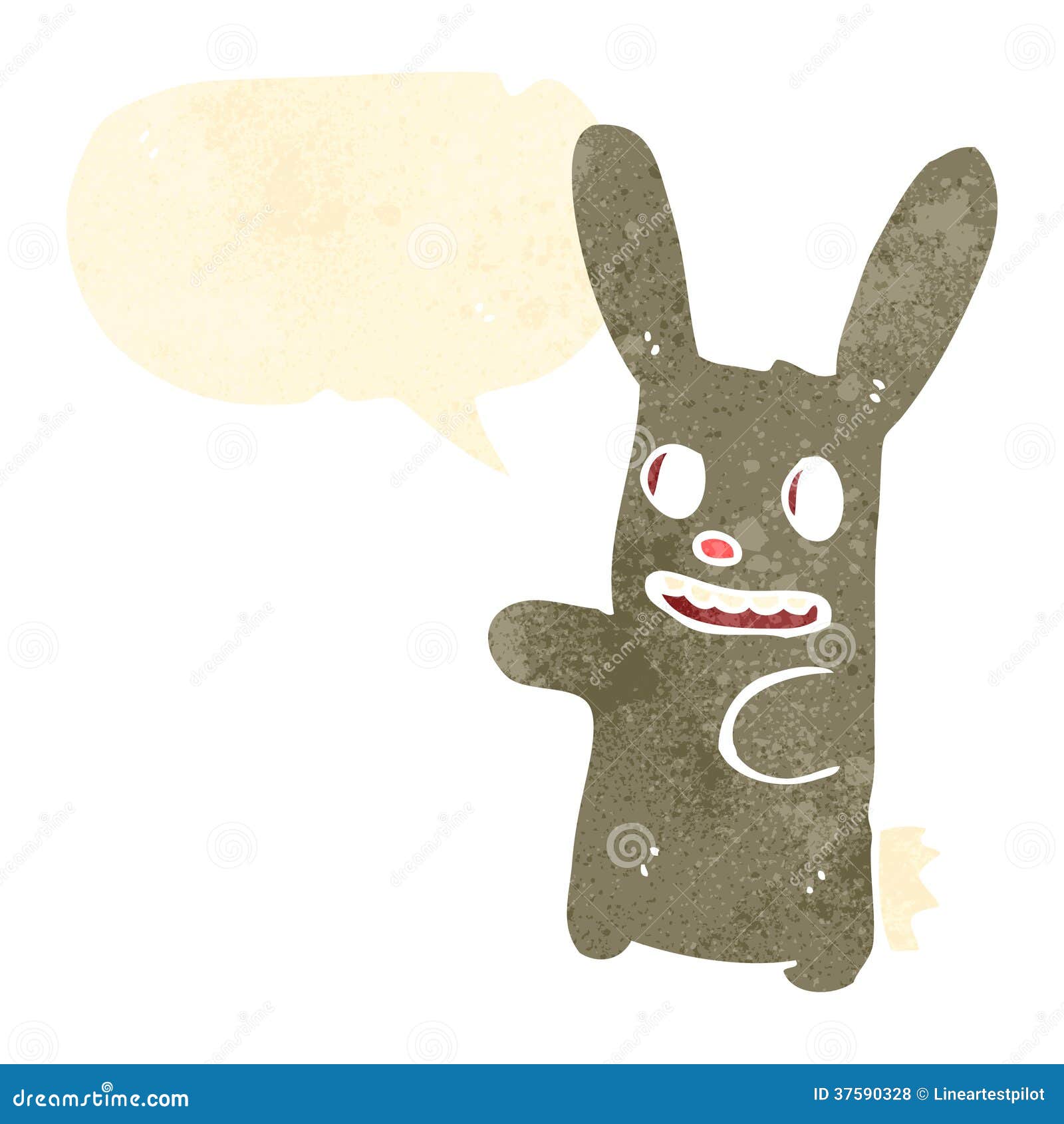 Retro Cartoon Zombie Bunny Rabbit Stock Illustration - Illustration of ...