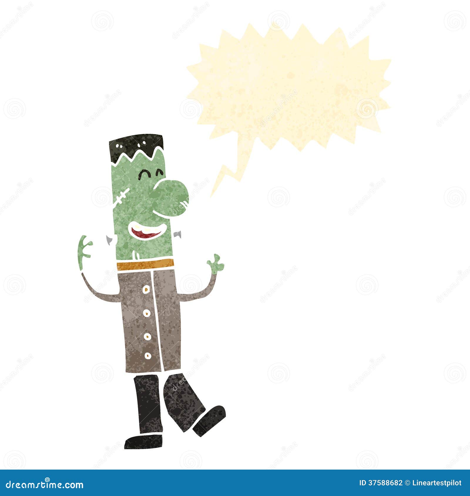 Retro cartoon zombie man stock vector. Illustration of drawing - 37588682