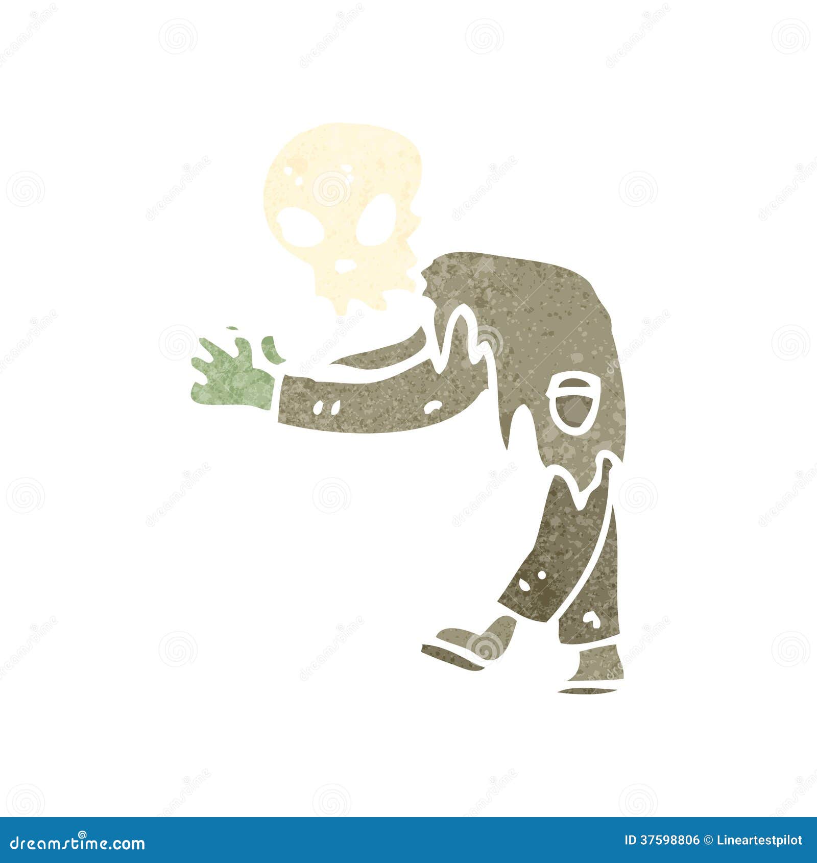 Retro cartoon zombie stock vector. Illustration of traditional - 37598806