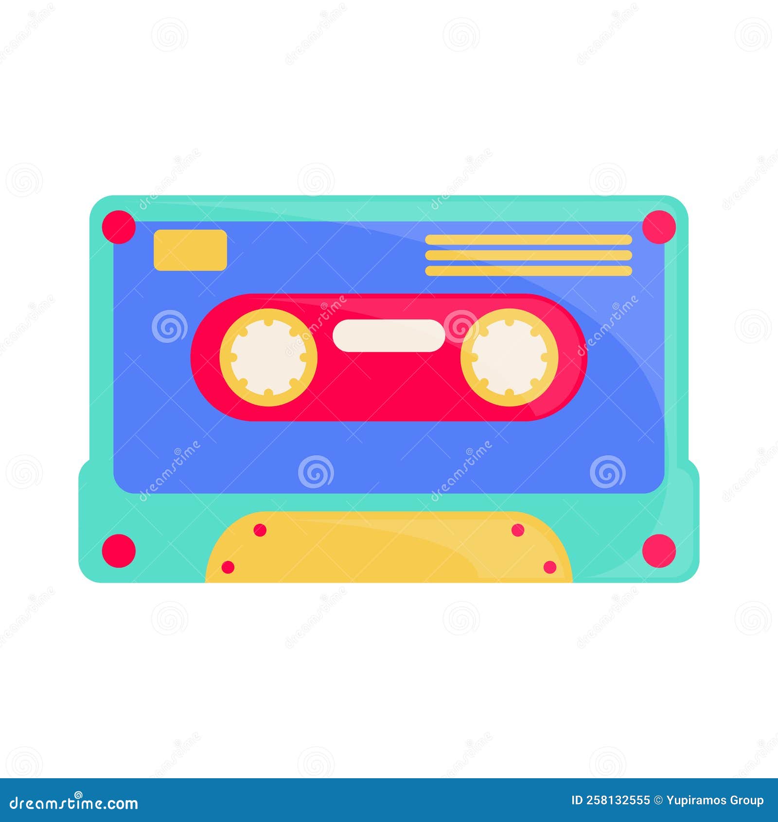 Retro cassette icon stock vector. Illustration of equipment - 258132555