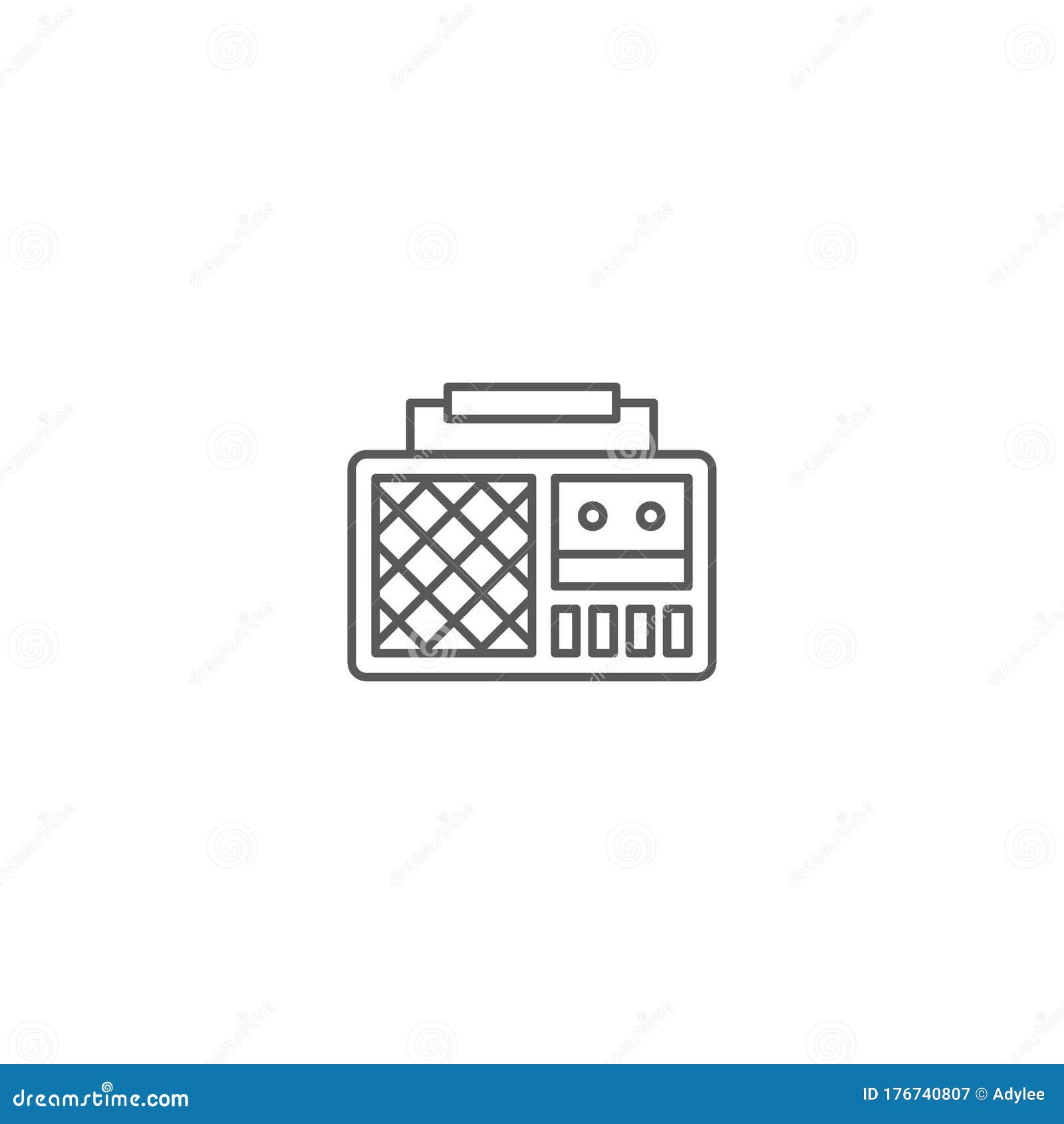Retro Cassette Tape Recorder Vector Icon Symbol Isolated on White ...