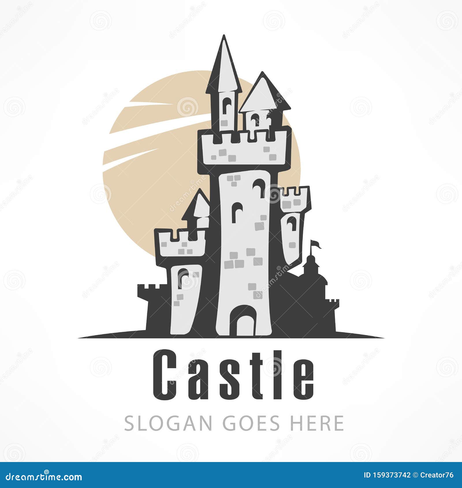 Retro Castle Logo. Vector Illustration. Stock Vector - Illustration of ...