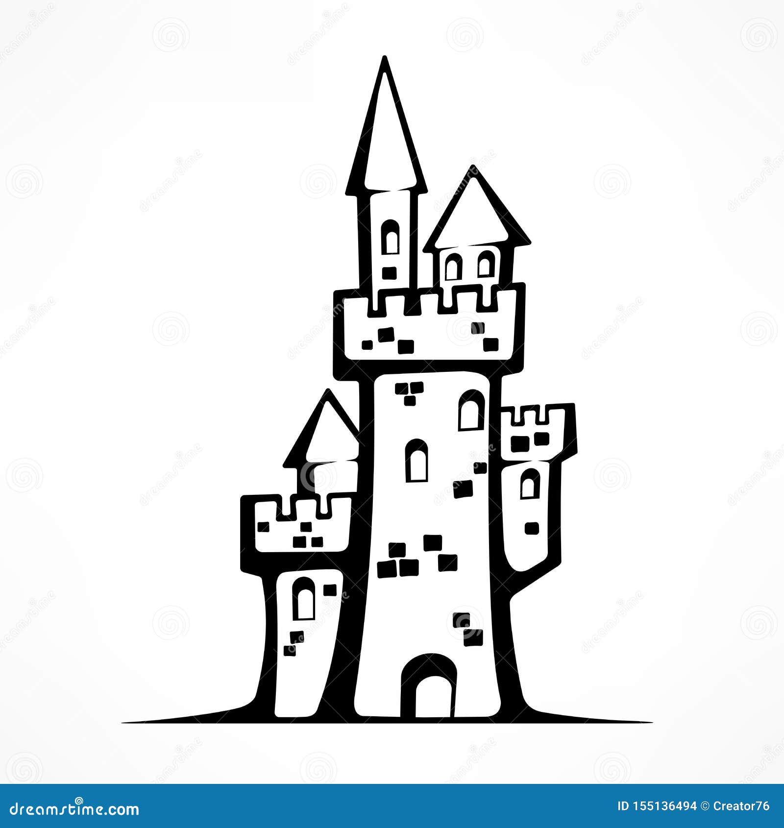 Retro Castle Icon, Cartoon Style Vector Illustration | CartoonDealer ...