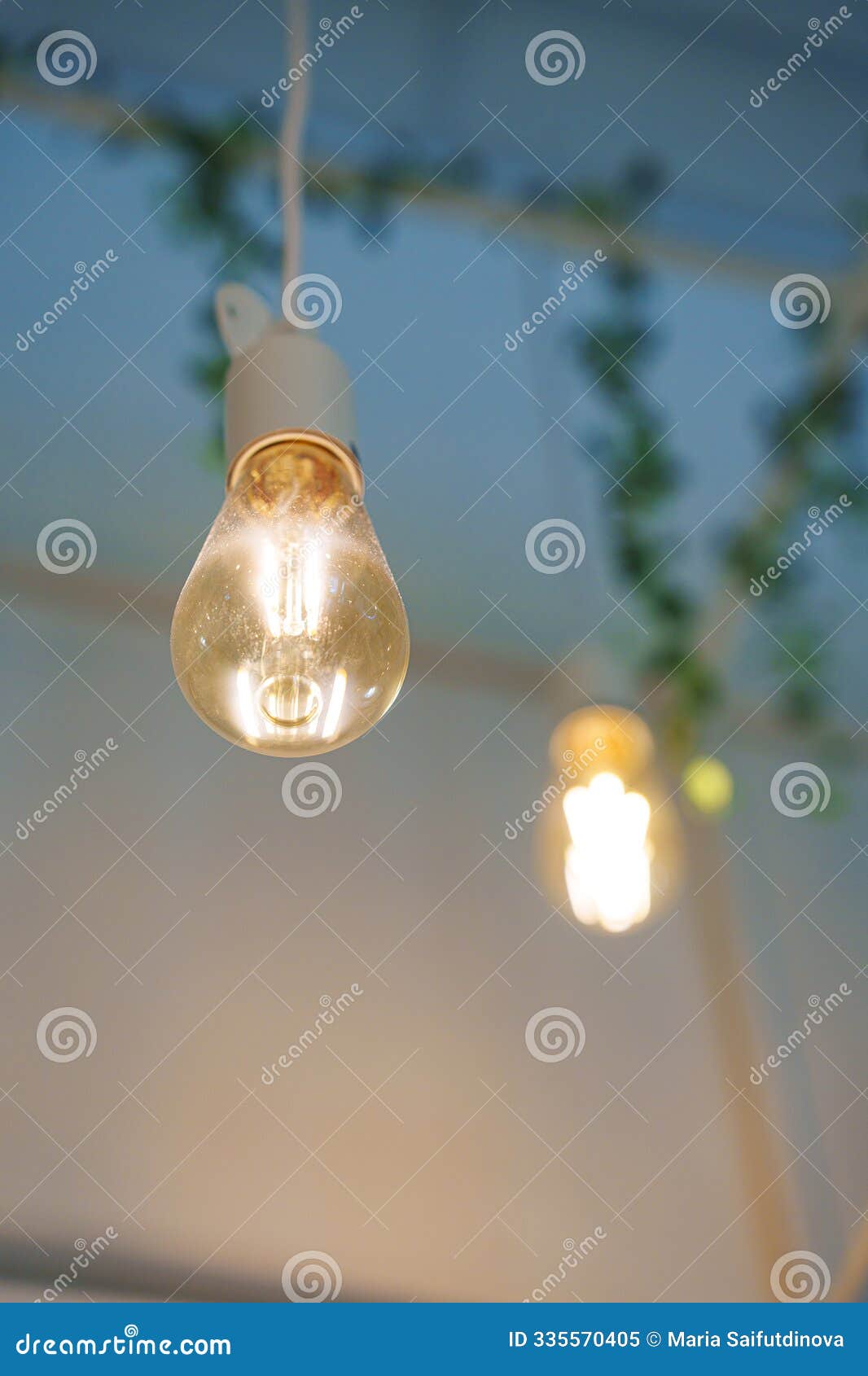 Retro Ceiling Lamps in Retro Style in the Interior. Stock Image - Image ...