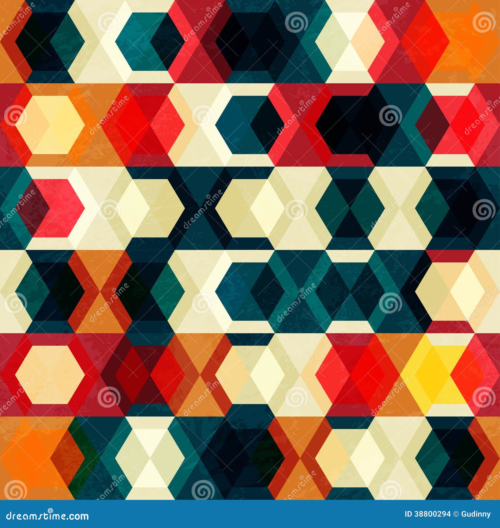 Retro Cell Seamless Pattern with Grunge Effect Stock Vector ...