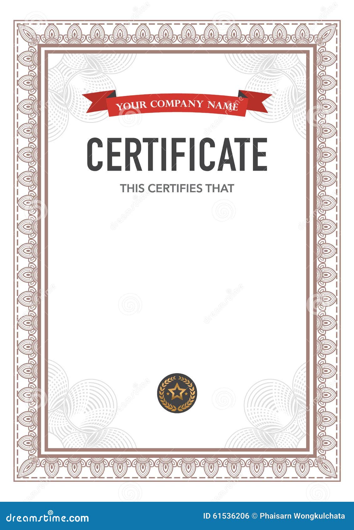 Retro Certificate Design Template. Stock Vector - Illustration of award ...