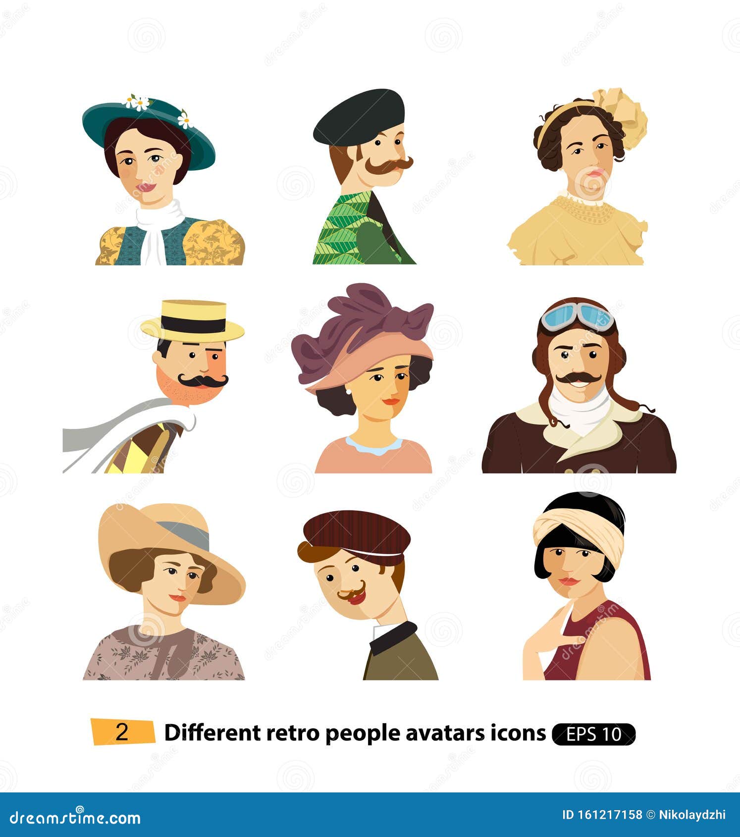 Retro Avatars Cartoon People Vector Cartoon Isolated | CartoonDealer ...