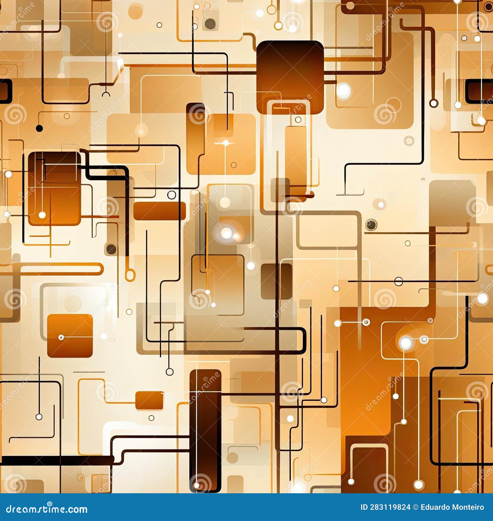 Retro Charm Wallpaper with Squares in Light Brown Color (tiled) Stock ...