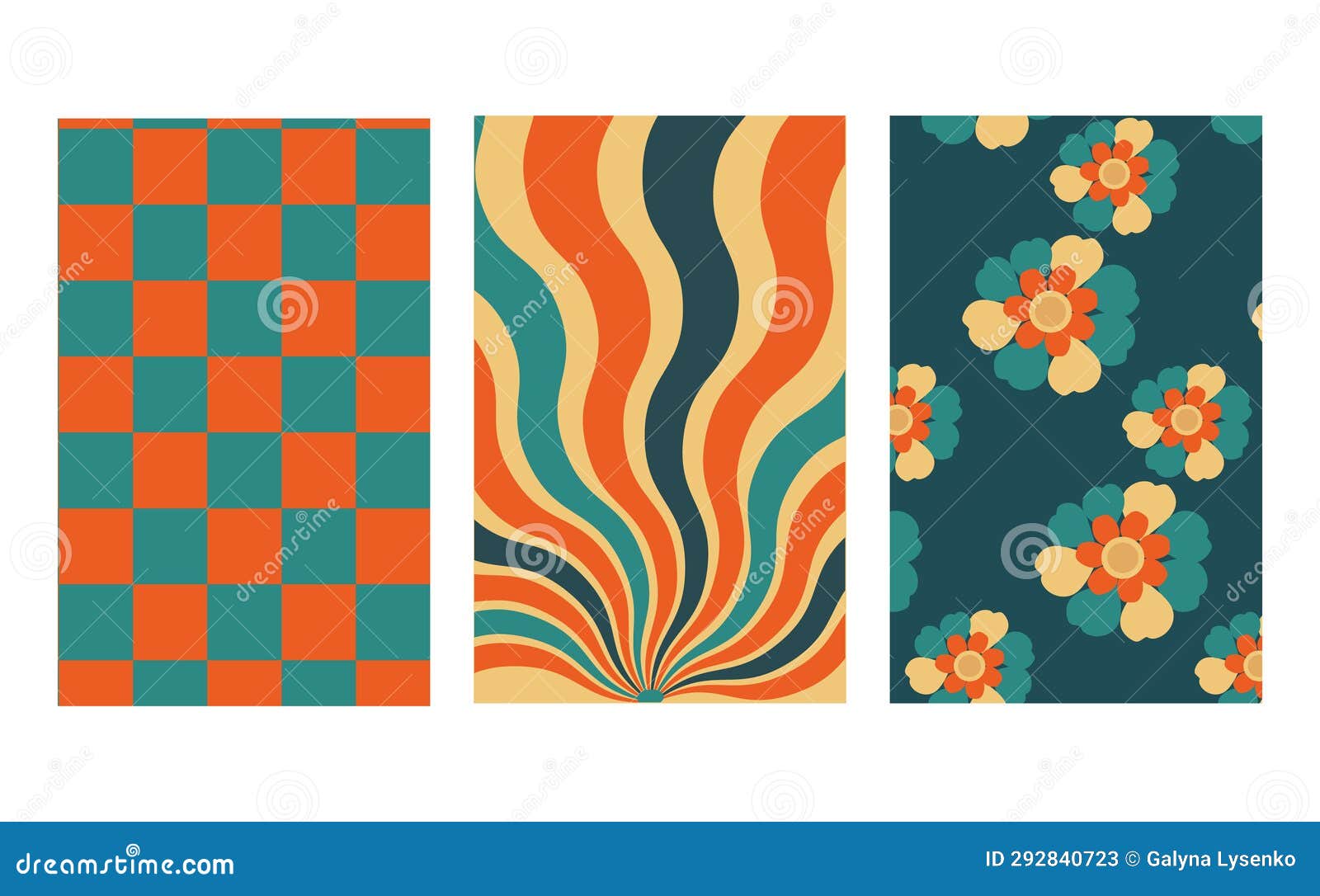 Retro Checkerboard Backgrounds Featuring Pastel Hues. Stock ...
