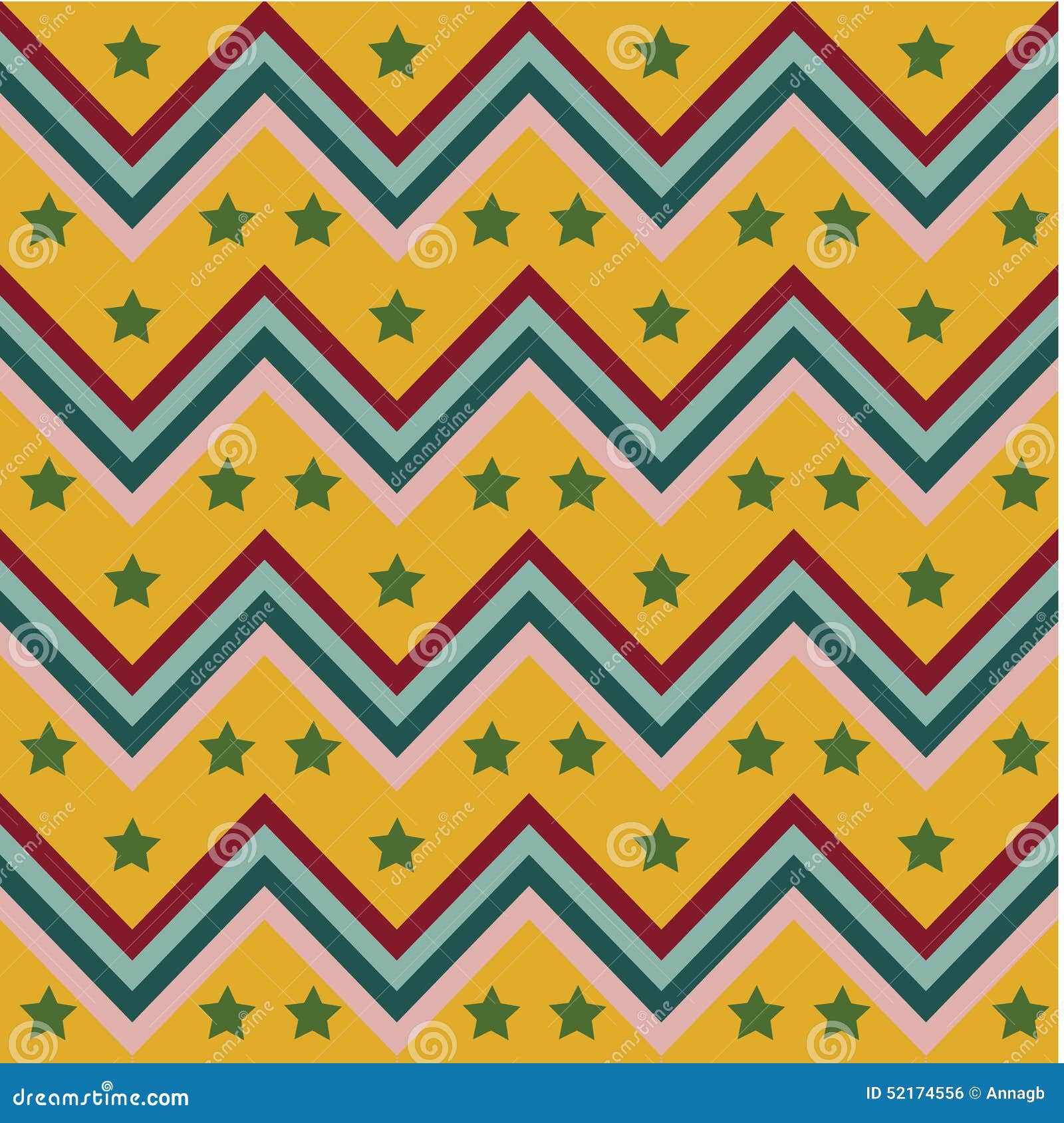 Retro Chevron with Stars Pattern Vector Stock Vector - Illustration of ...