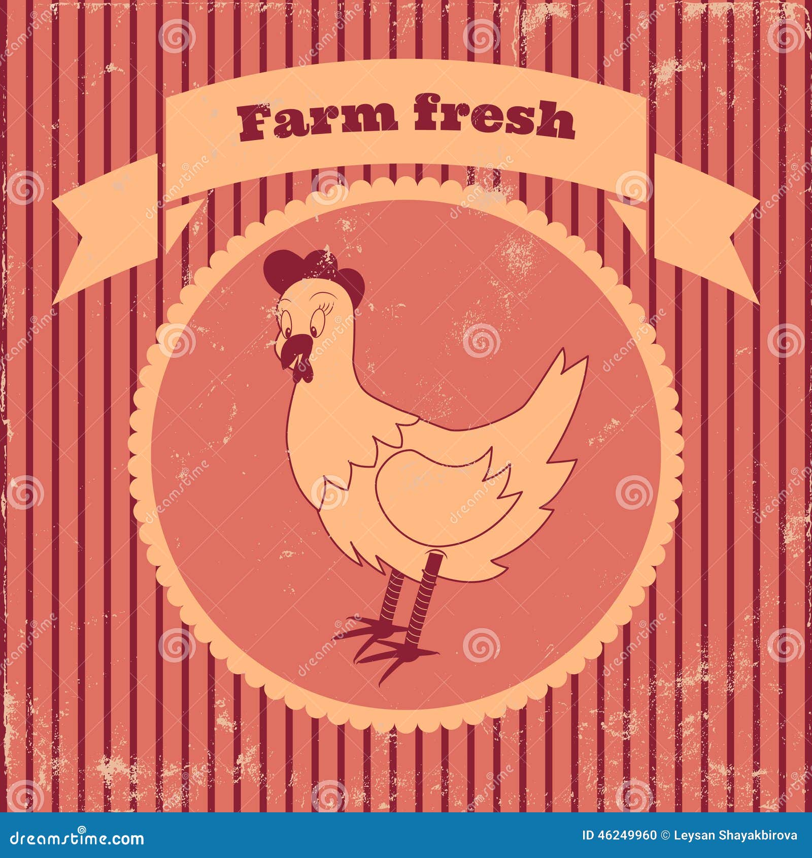 Retro chicken stock vector. Illustration of chicken, organic - 46249960