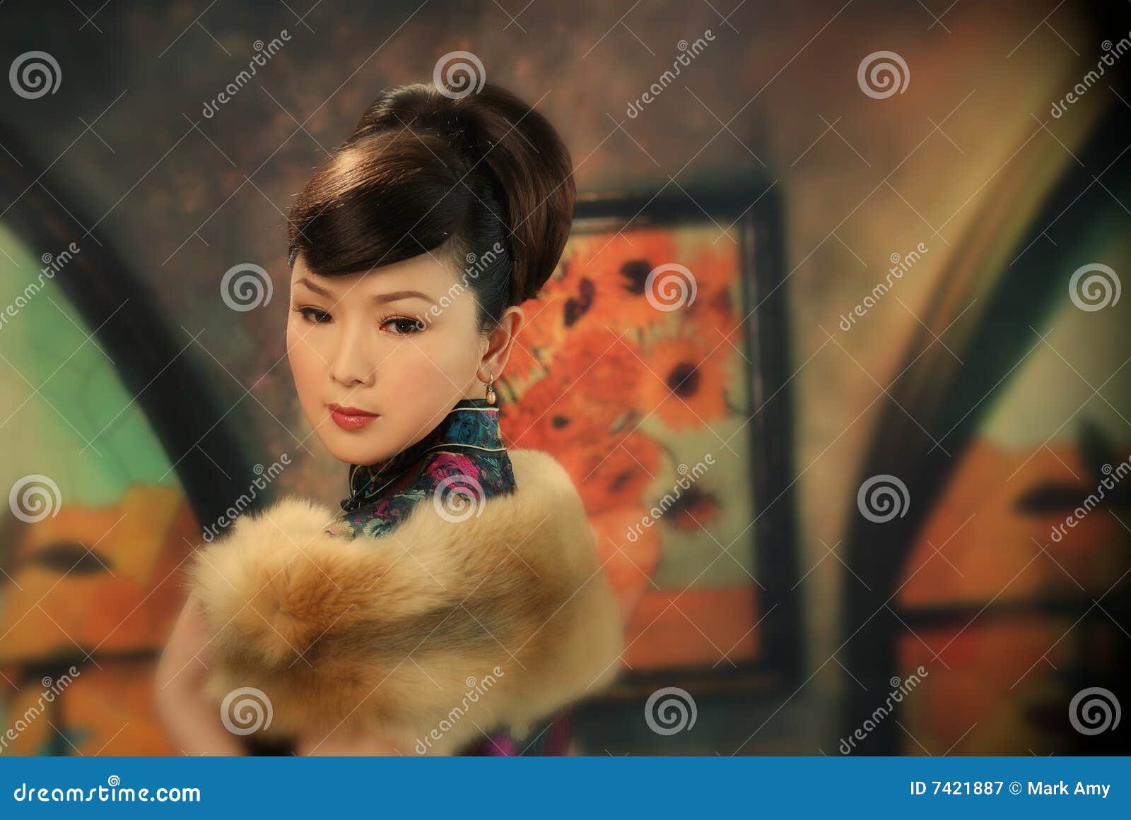 Retro Chinees Model stock afbeelding. Image of glamour - 7421887