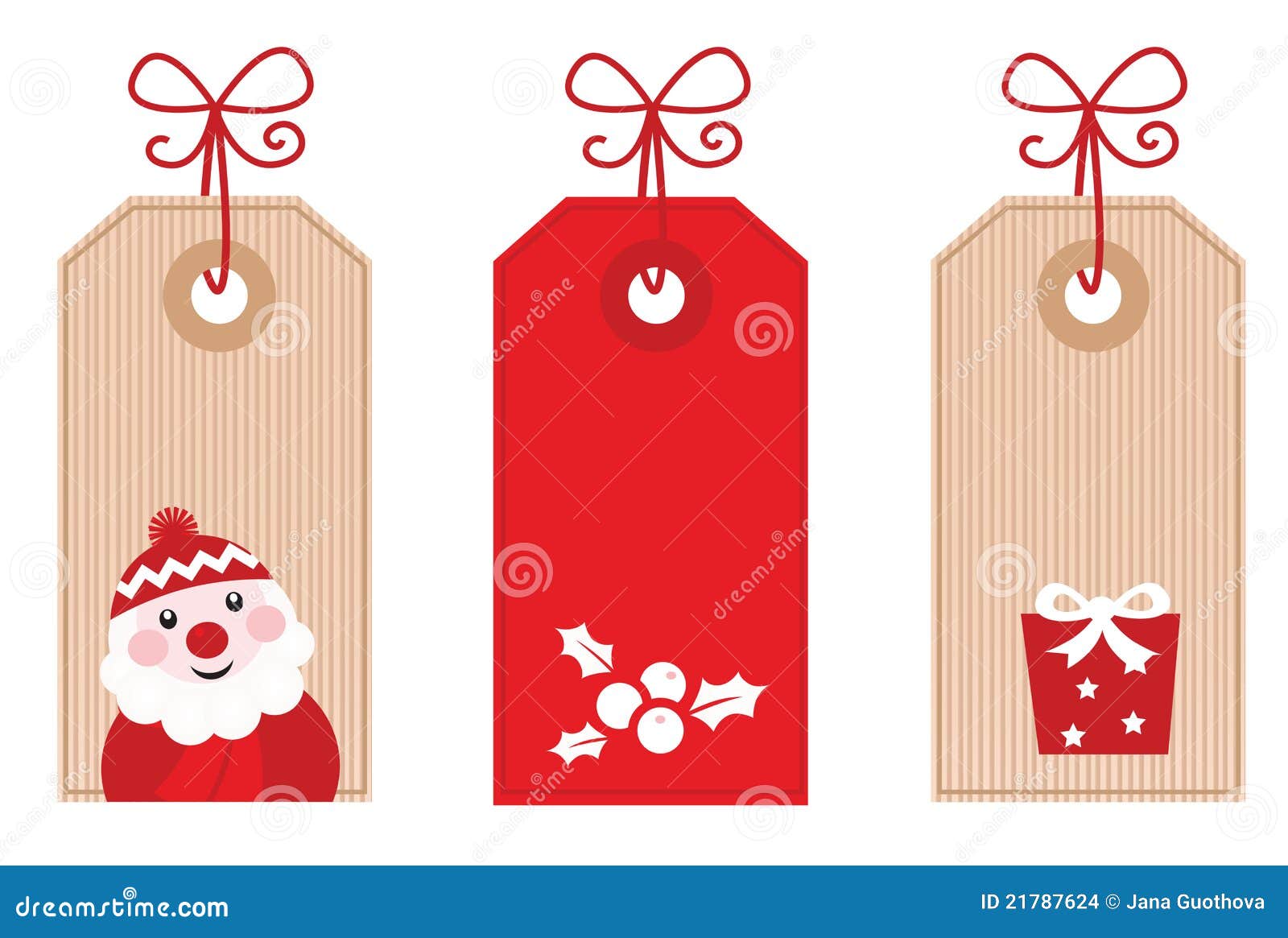 Retro Christmas Gift Tags or Labels ( Red ) Stock Vector - Illustration ...