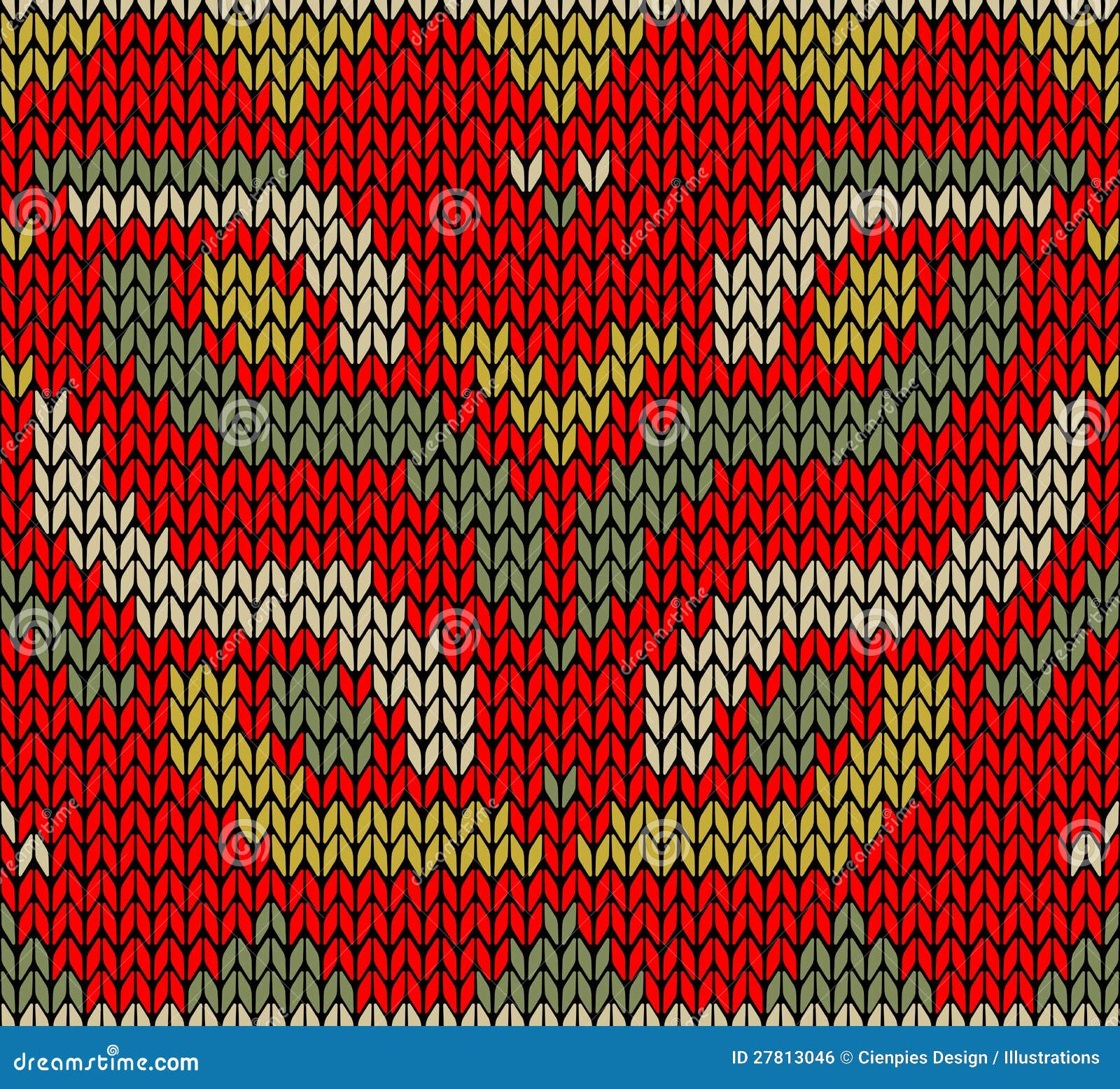 Retro Christmas Knitted Seamless Pattern Stock Vector - Illustration of ...