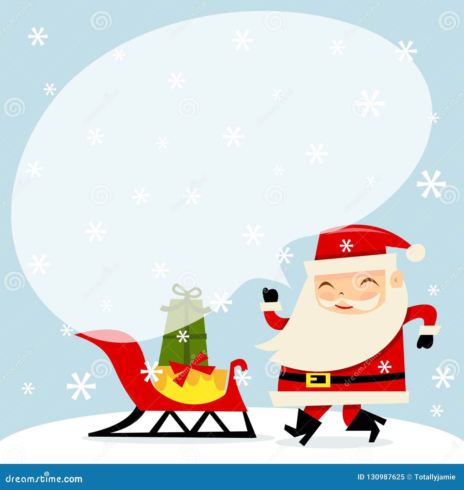 Retro Christmas Santa Speech Bubble Stock Illustration - Illustration ...
