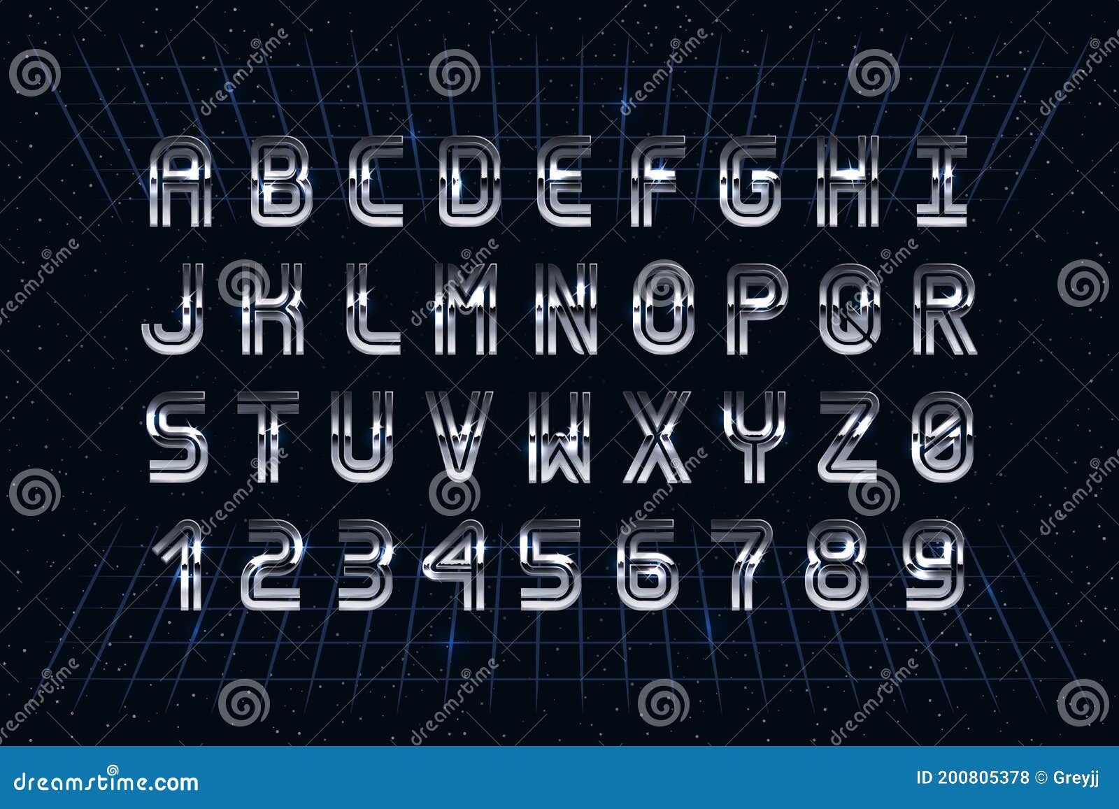 Retro Chrome Logo. Vector Illustration | CartoonDealer.com #248938328