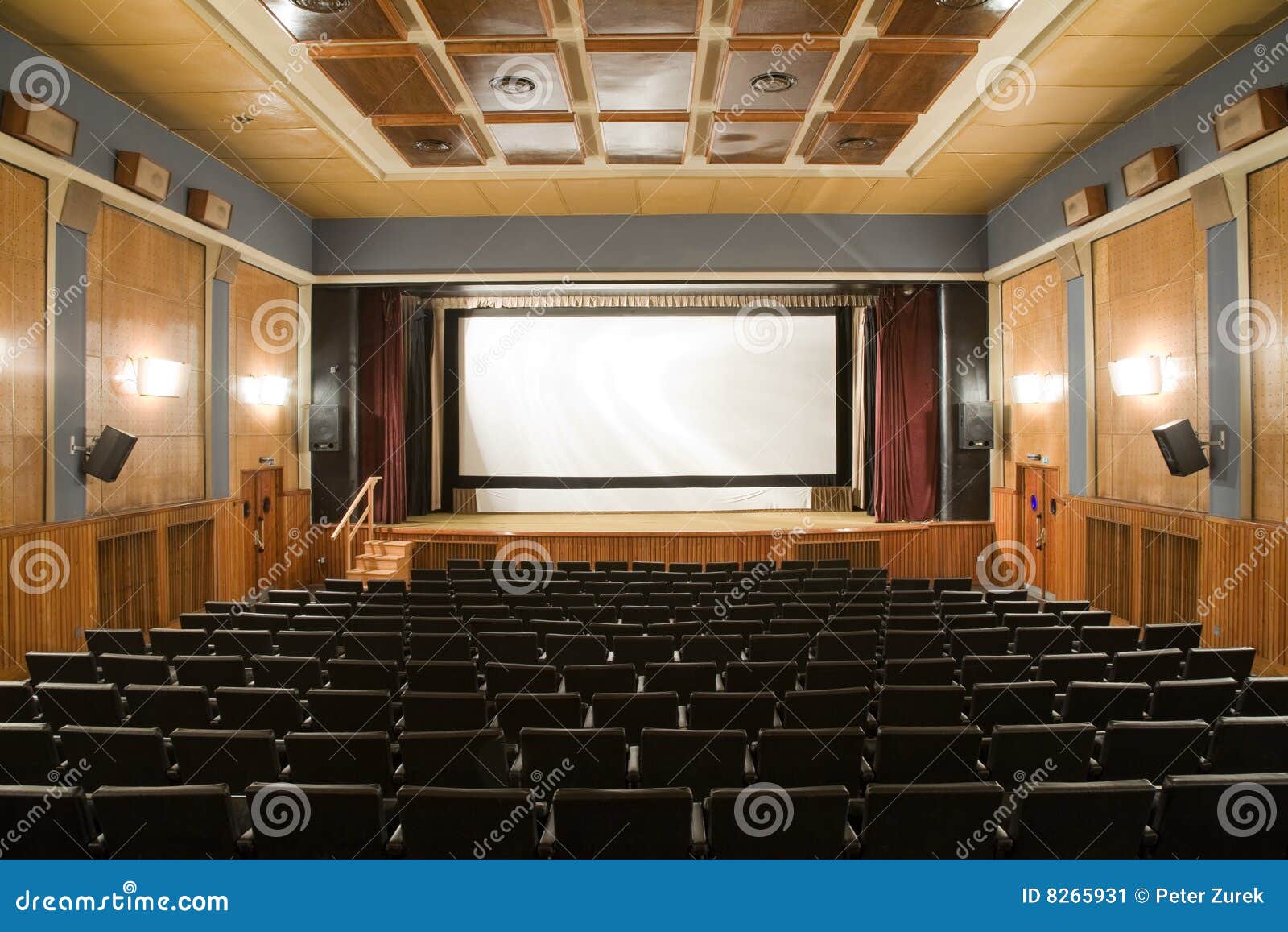Retro cinema stock image. Image of chair, scene, screen - 8265931