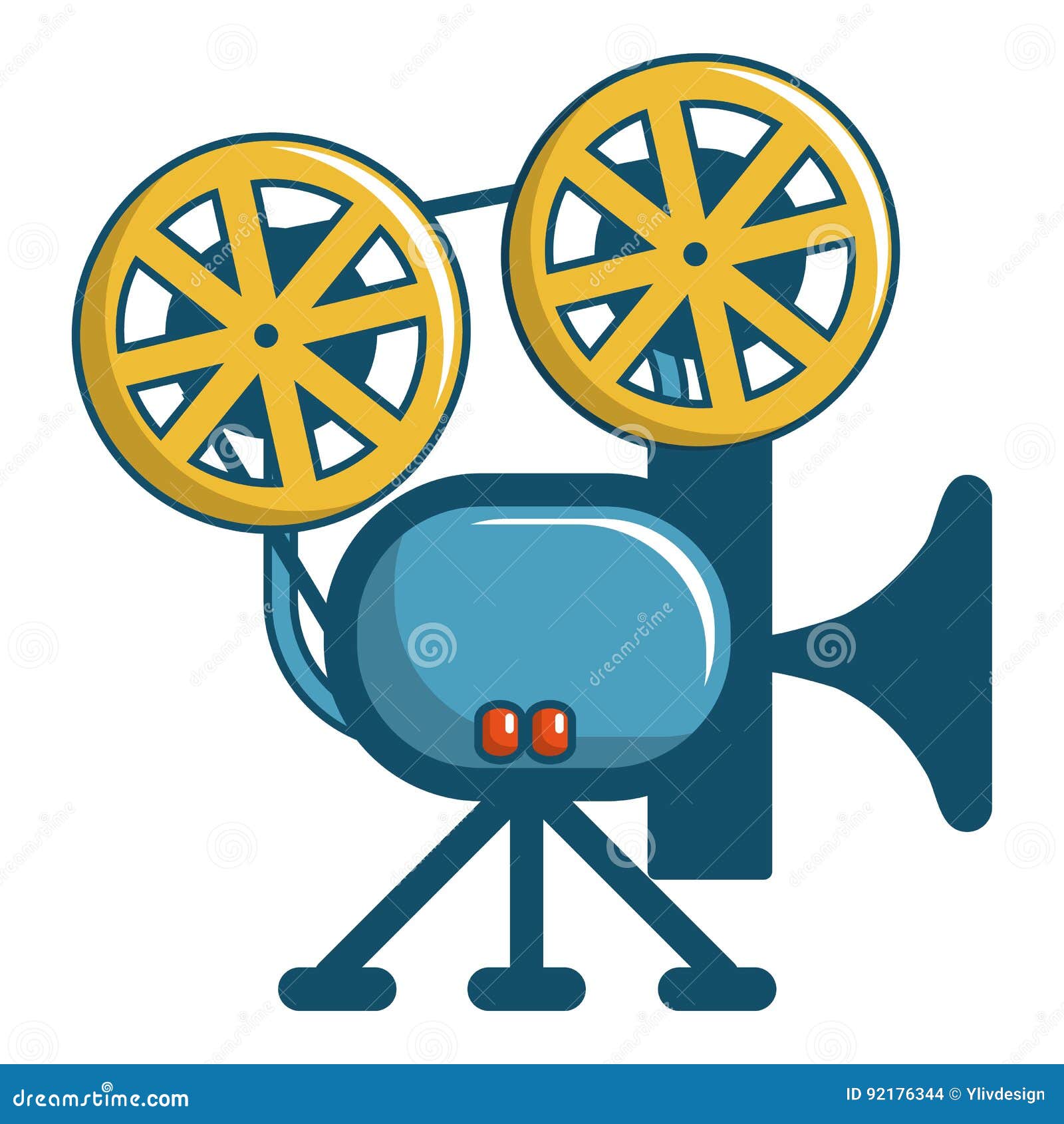 Retro Cinema Camera Icon, Cartoon Style Stock Vector - Illustration of ...