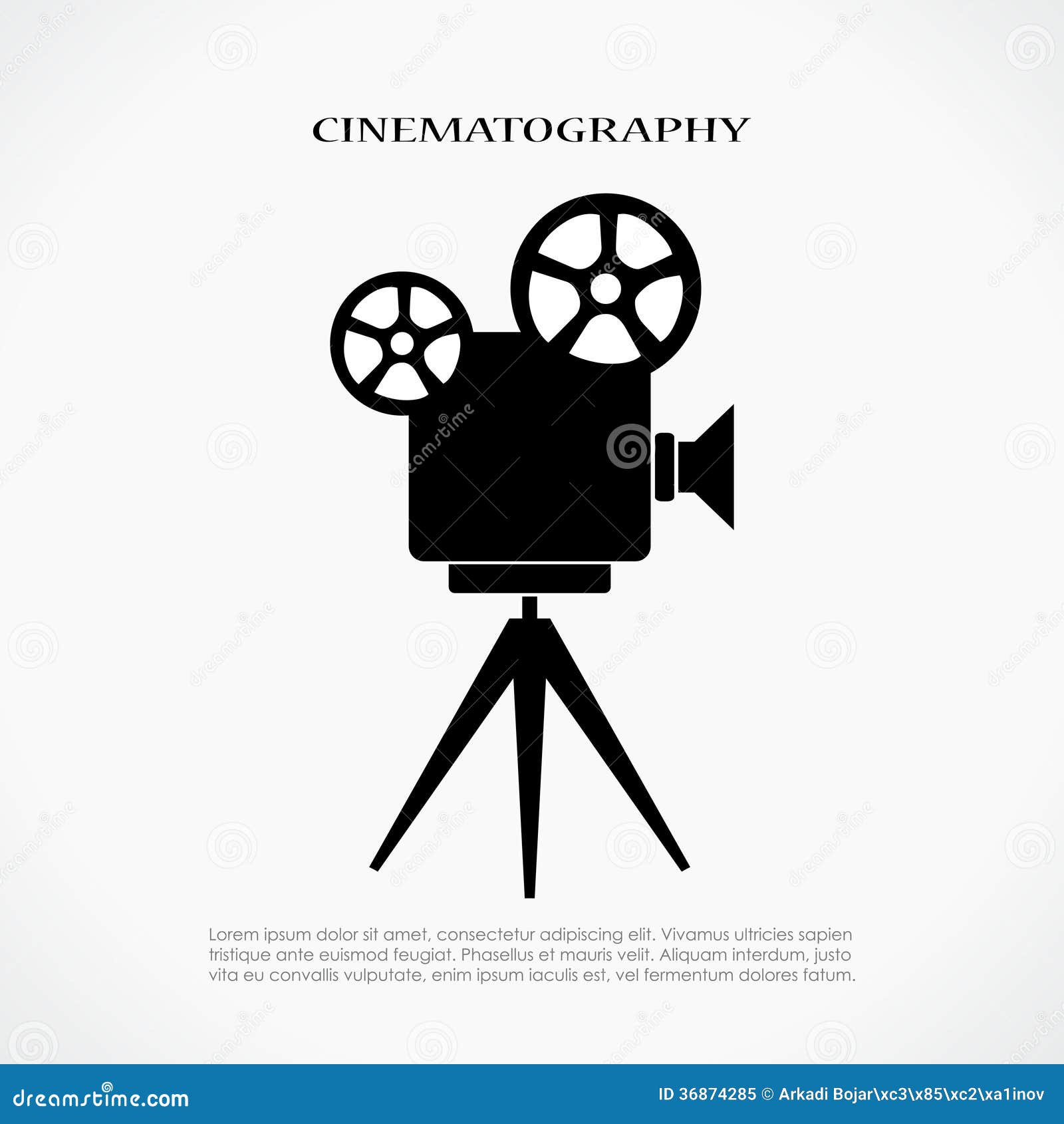 Retro Cinema Or Theater Frame Illuminated By Spotlight. Now Showing ...