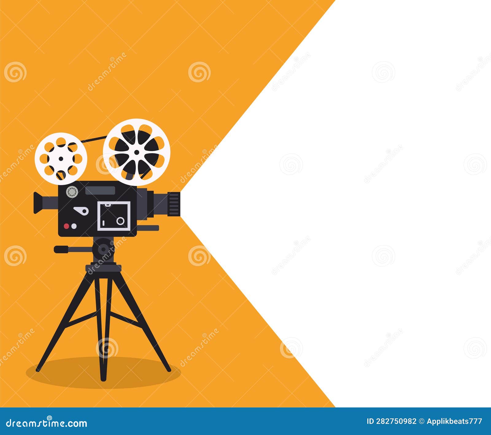 Retro Cinema Projector on Poster. Vector Stock Vector - Illustration of ...