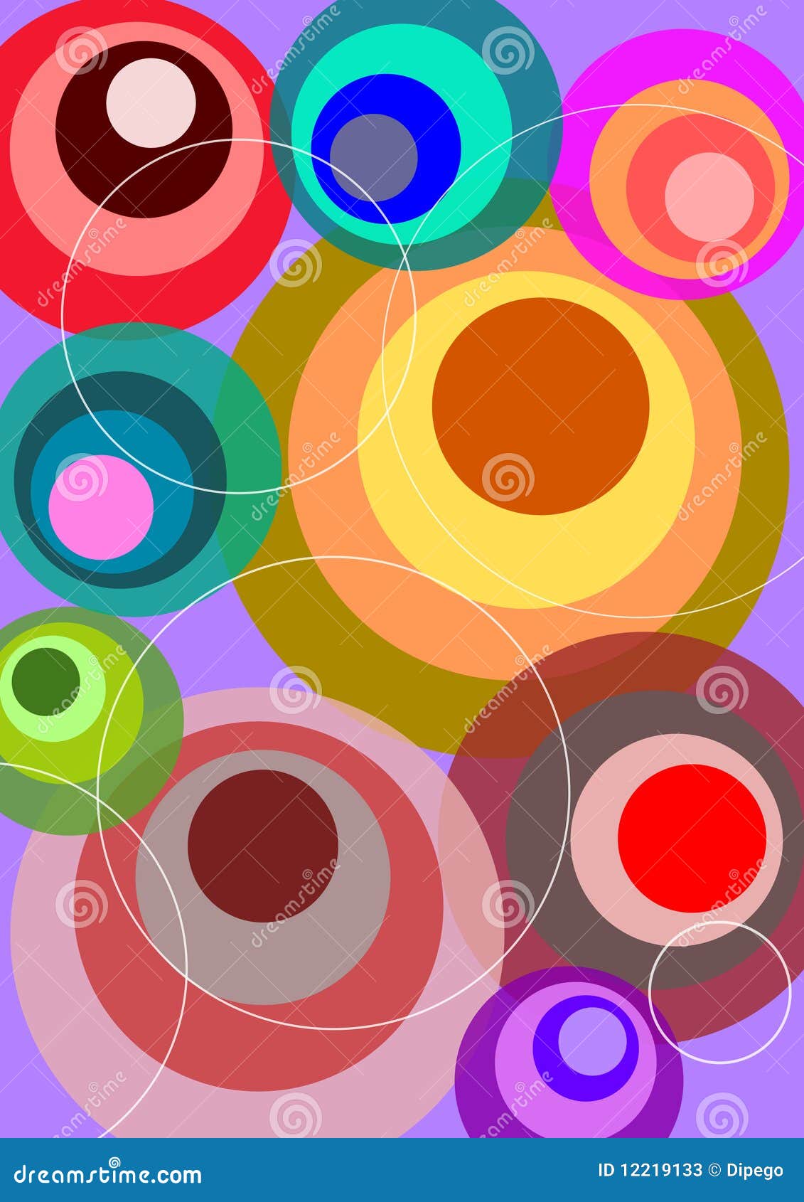 Retro Circles stock illustration. Illustration of decorative - 12219133