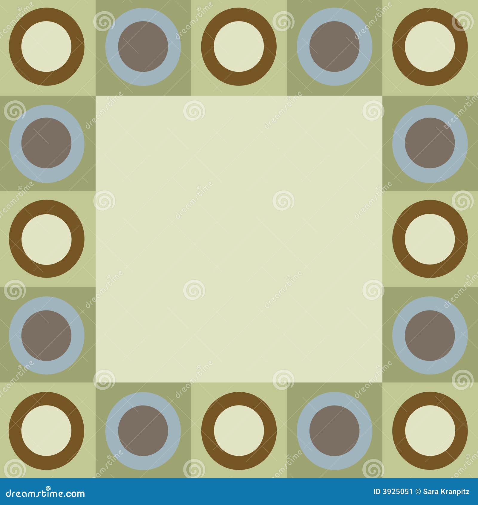 Retro Circles and Squares Border Stock Illustration - Illustration of ...