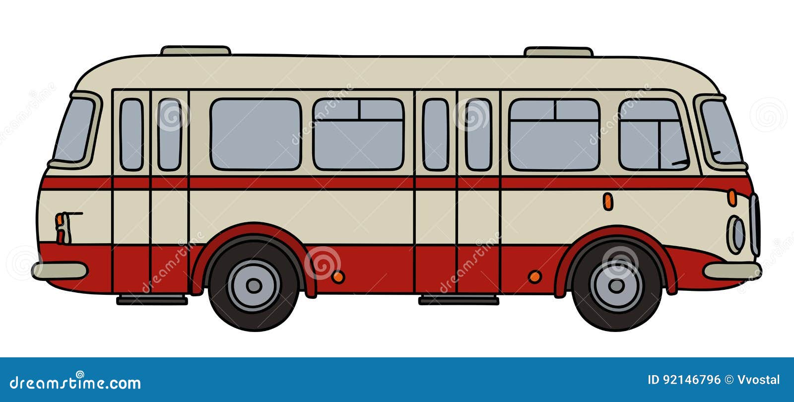 Retro city bus stock vector. Illustration of retro, coach - 92146796