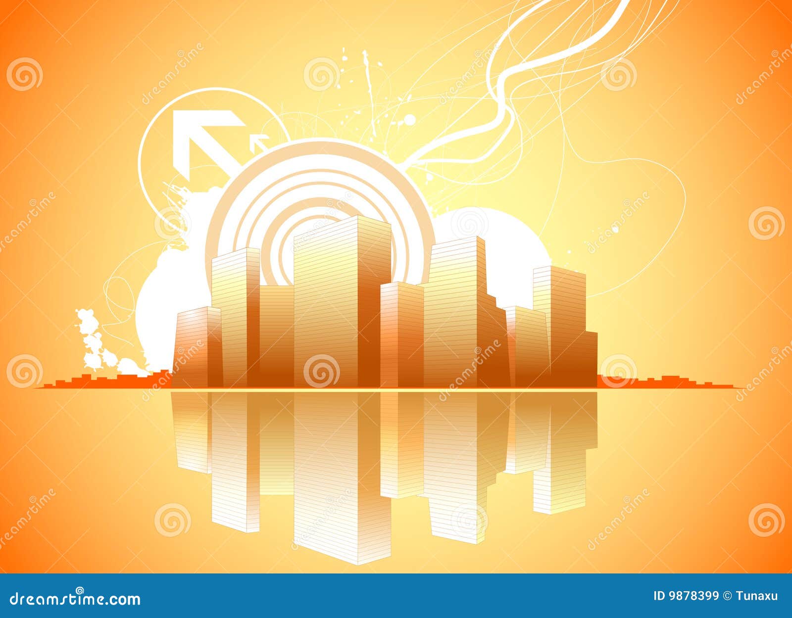 Retro city vector stock vector. Illustration of cityscape - 9878399
