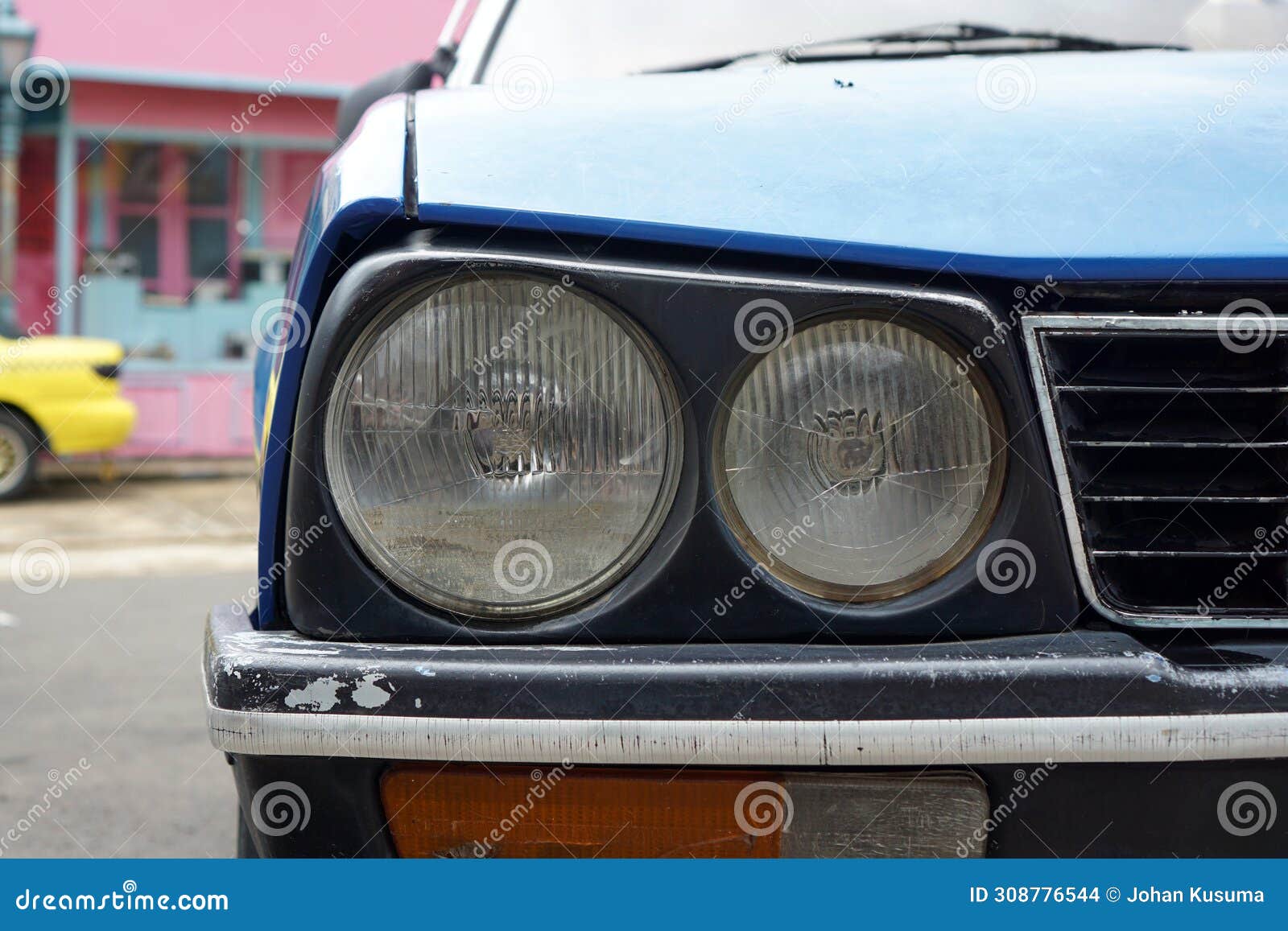 Retro and Classic Car Double Headlight Design Stock Photo - Image of ...
