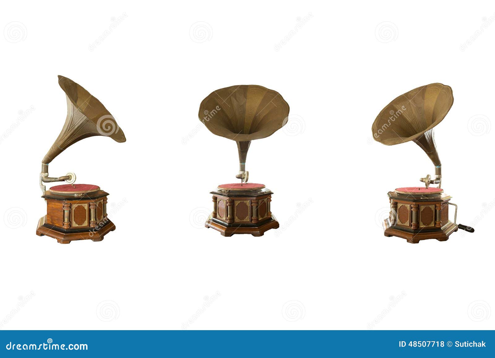 Retro Classic Gramophone for Playing Music Isolated Stock Photo - Image ...